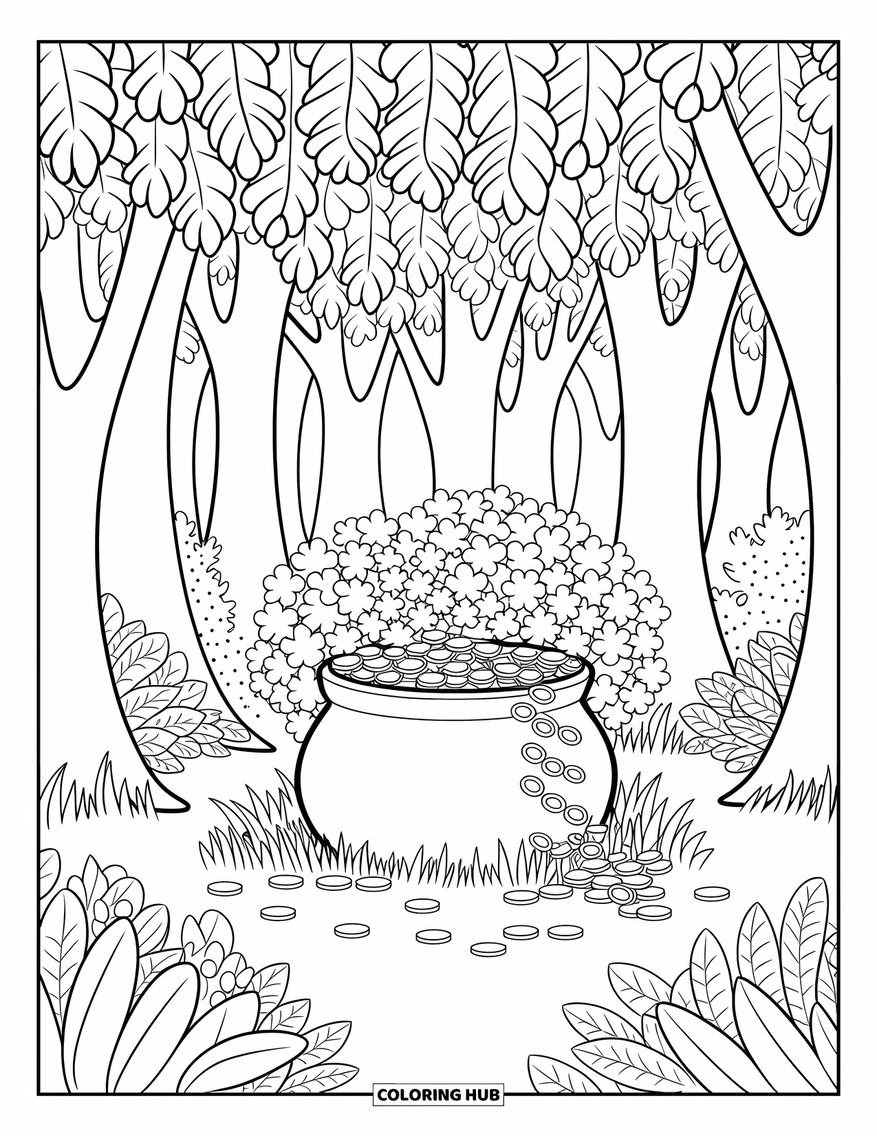 80+ Pot Of Gold Coloring Pages for Kids & Adults (Free Printable PDFs)
