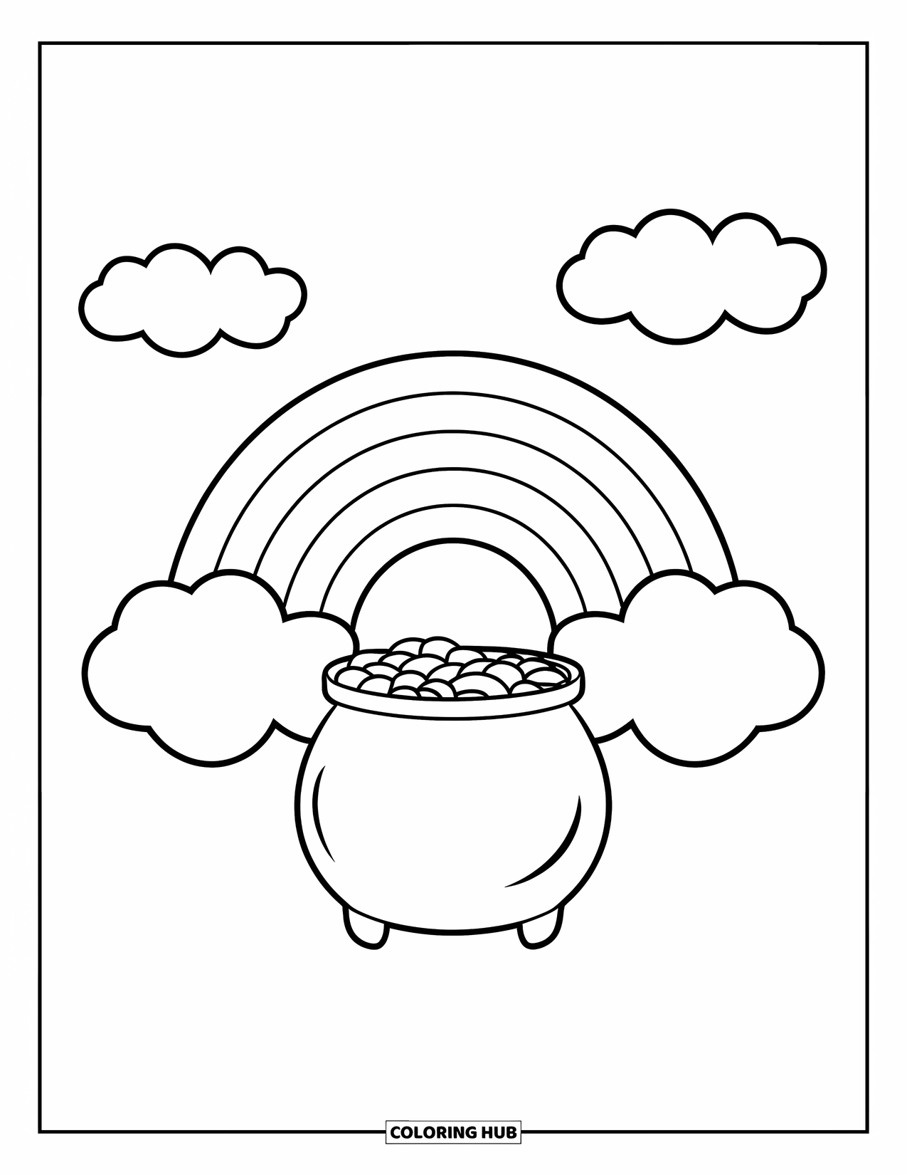 80+ Pot Of Gold Coloring Pages for Kids & Adults (Free Printable PDFs)
