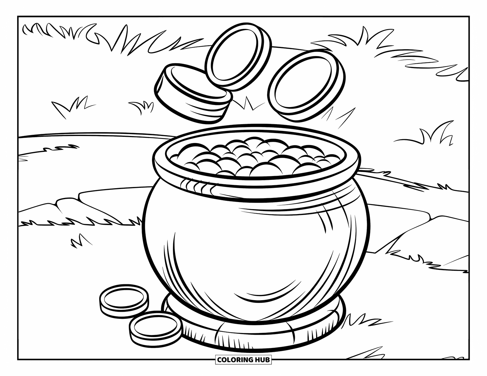 80+ Pot Of Gold Coloring Pages for Kids & Adults (Free Printable PDFs)