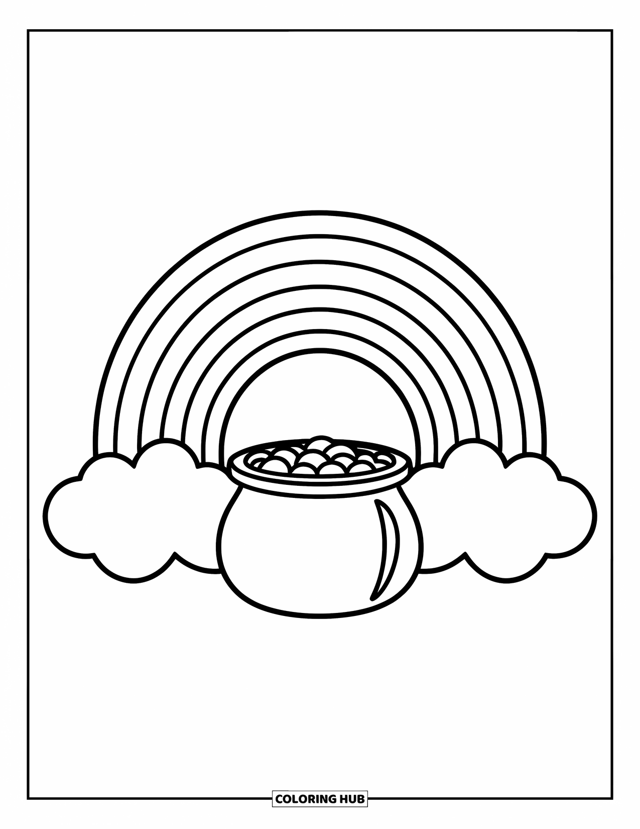 80+ Pot Of Gold Coloring Pages for Kids & Adults (Free Printable PDFs)
