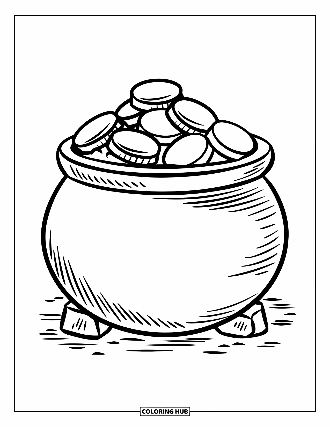80+ Pot Of Gold Coloring Pages for Kids & Adults (Free Printable PDFs)