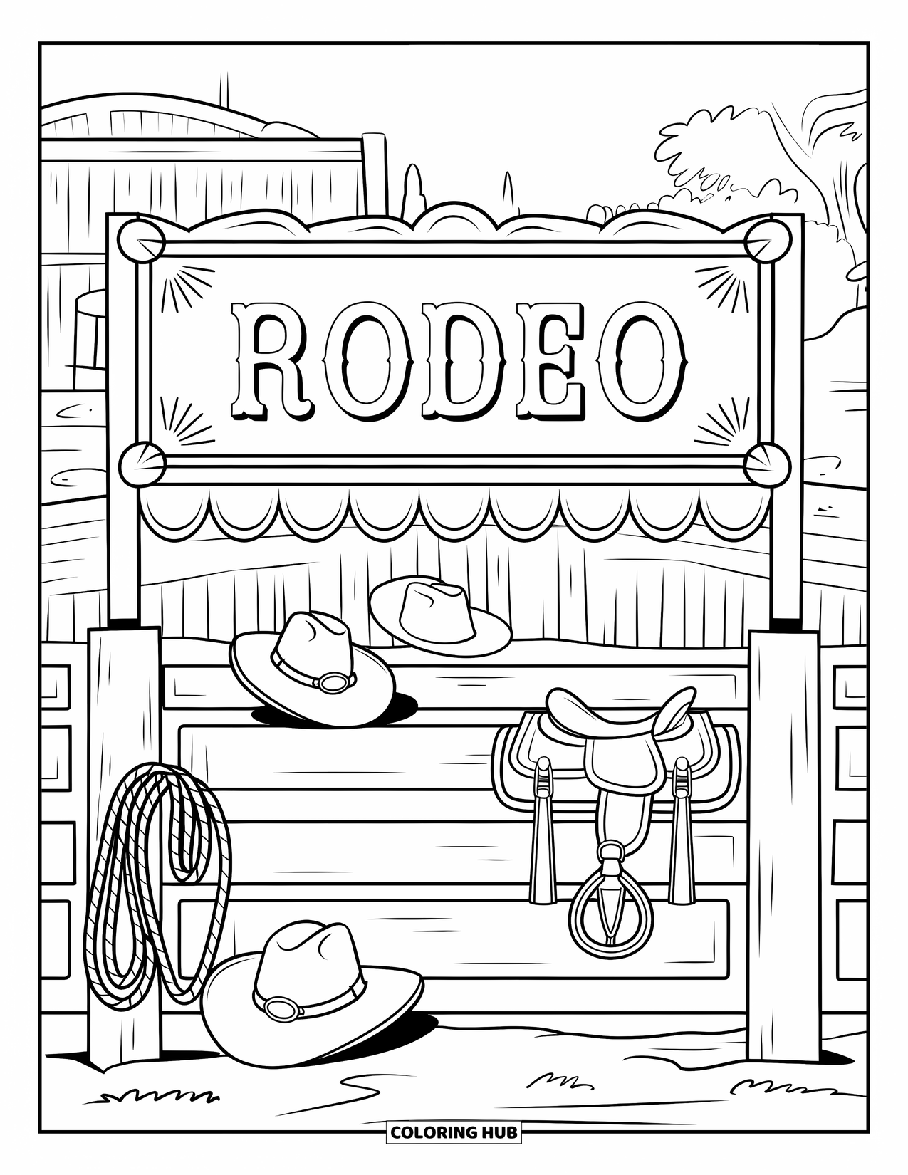 100+ Rodeo Coloring Pages for Kids & Adults (Free Printable PDFs)