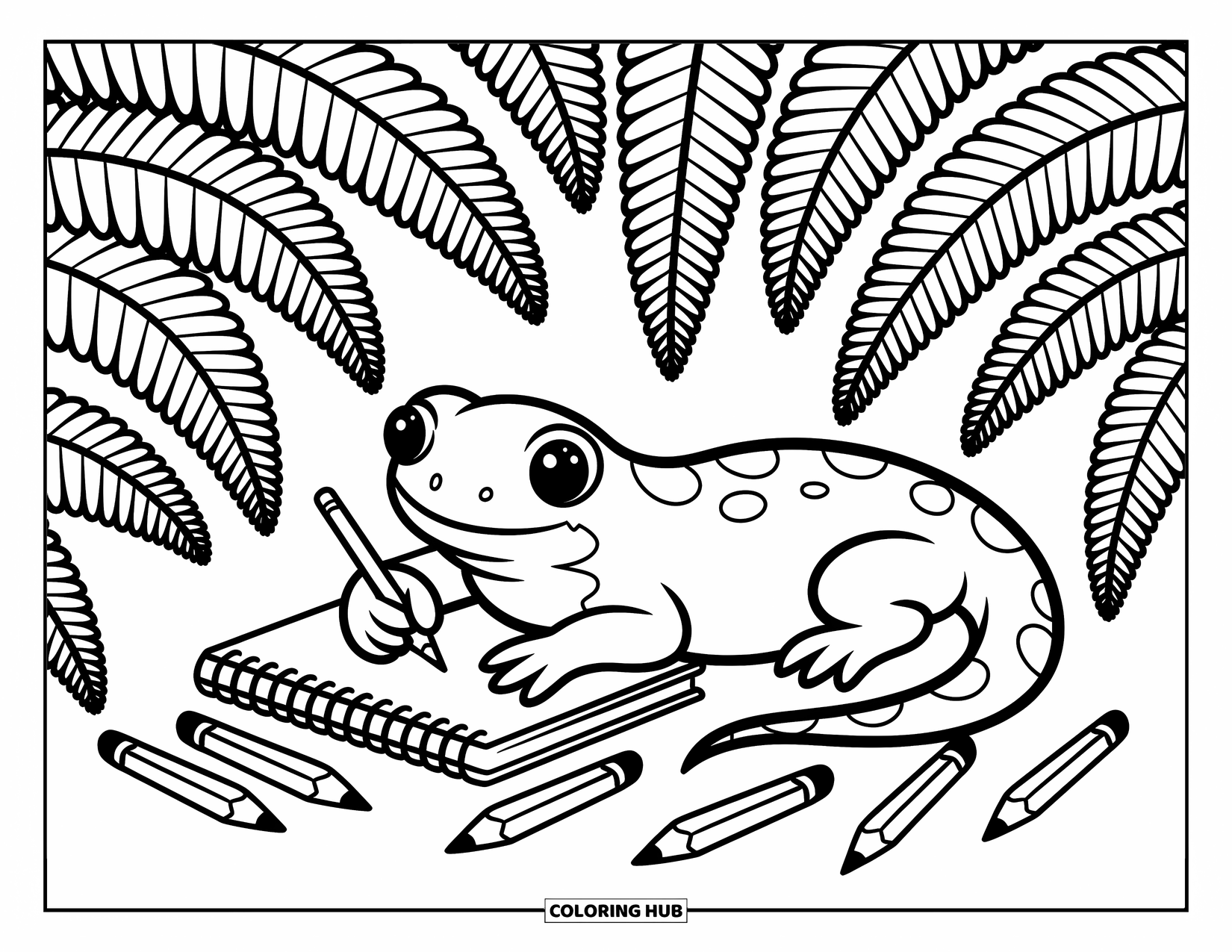 70+ Salamander Coloring Pages for Kids & Adults (Free Printable PDFs)