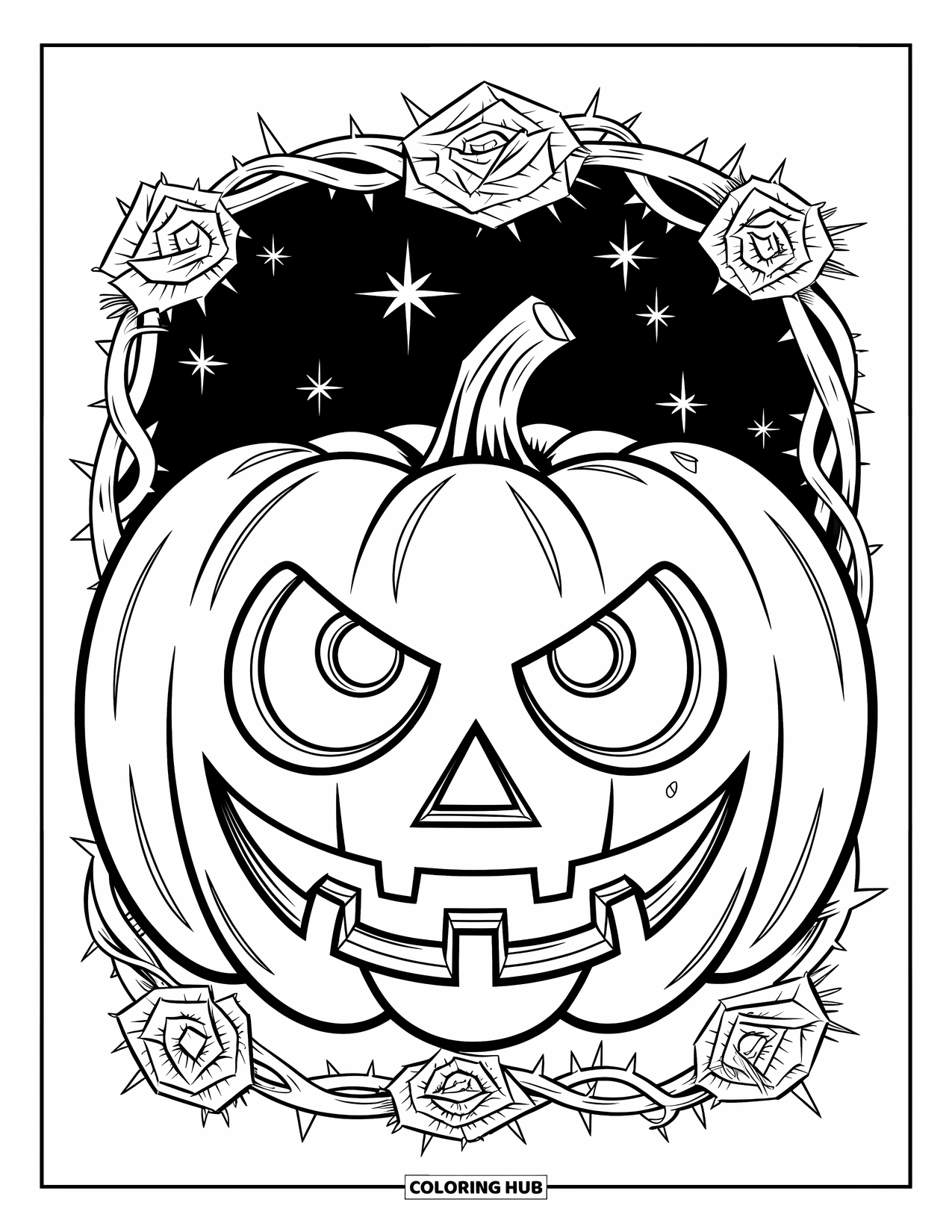 60+ Scary Pumpkin Coloring Pages for Kids & Adults (Free Printable PDFs)