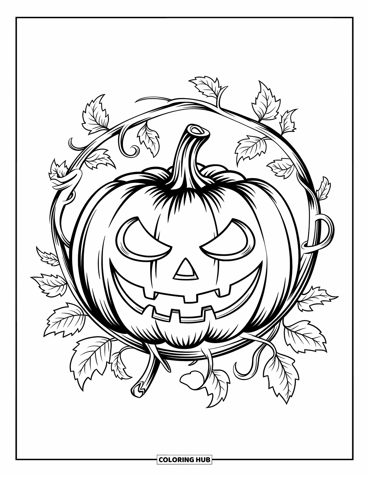 60+ Scary Pumpkin Coloring Pages for Kids & Adults (Free Printable PDFs)