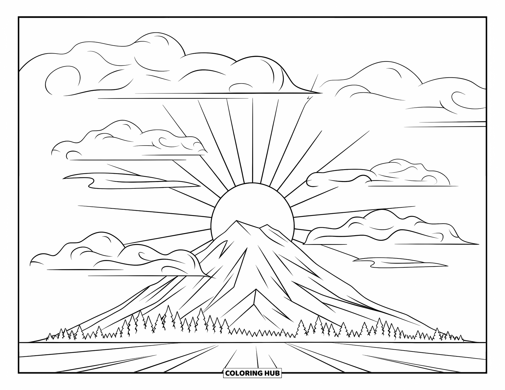75+ Scenery Coloring Pages for Kids & Adults (Free Printable PDFs)