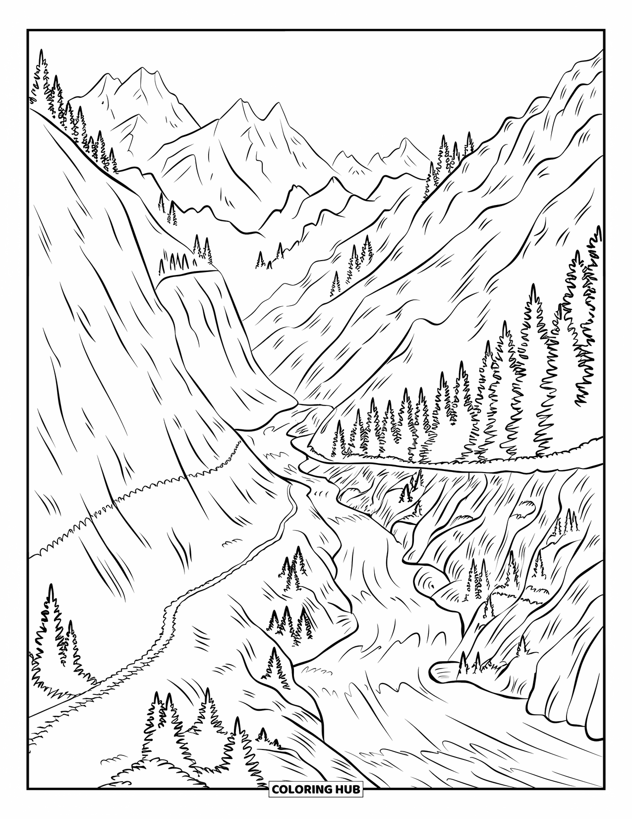 75+ Scenery Coloring Pages for Kids & Adults (Free Printable PDFs)