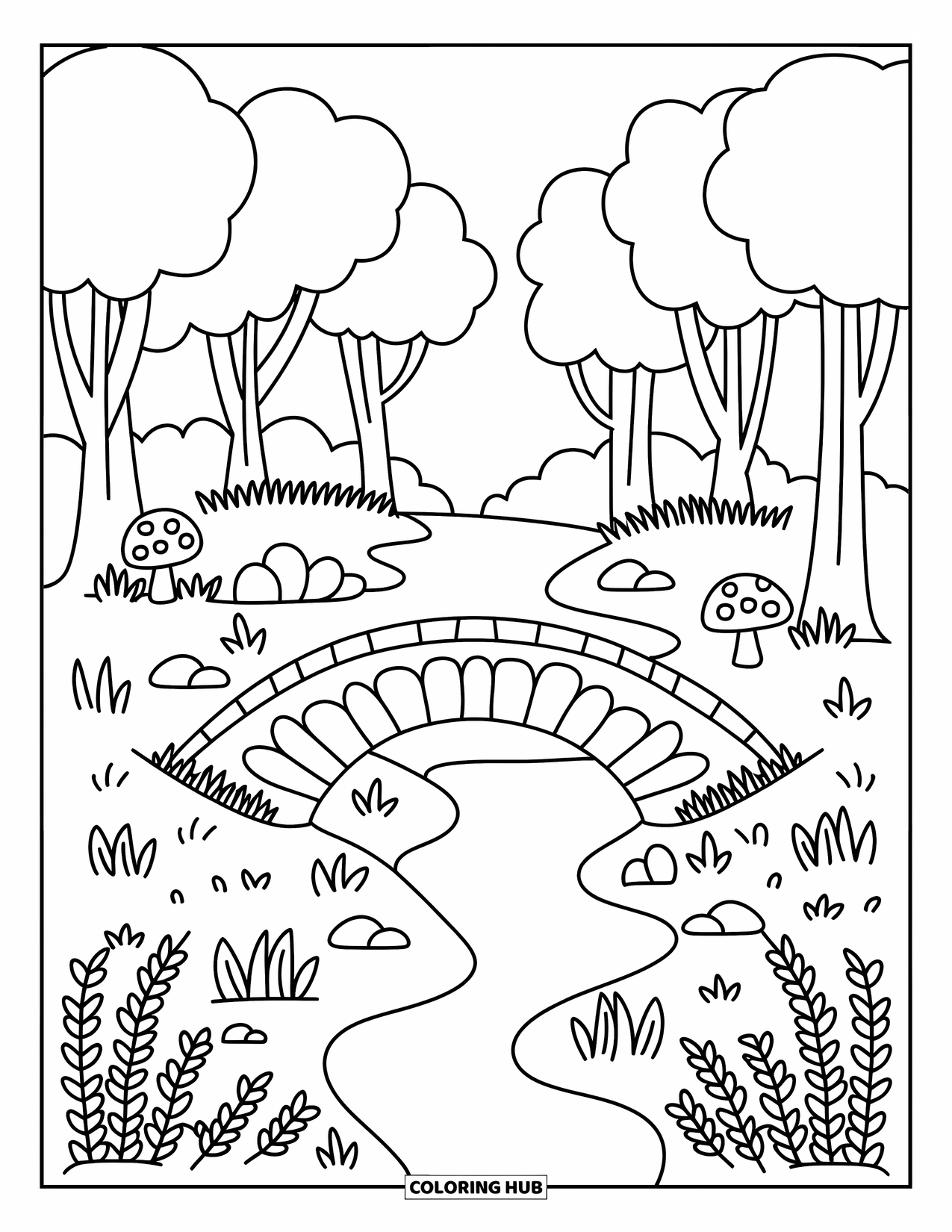 85+ Scenic Coloring Pages for Kids & Adults (Free Printable PDFs)