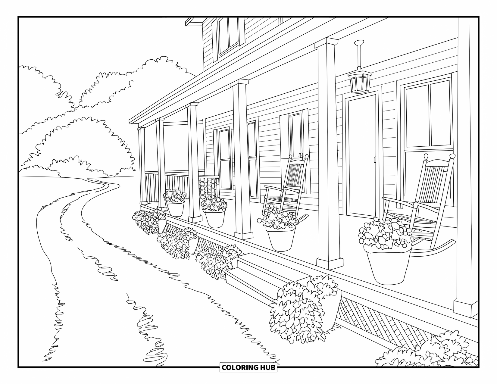 85+ Scenic Coloring Pages for Kids & Adults (Free Printable PDFs)