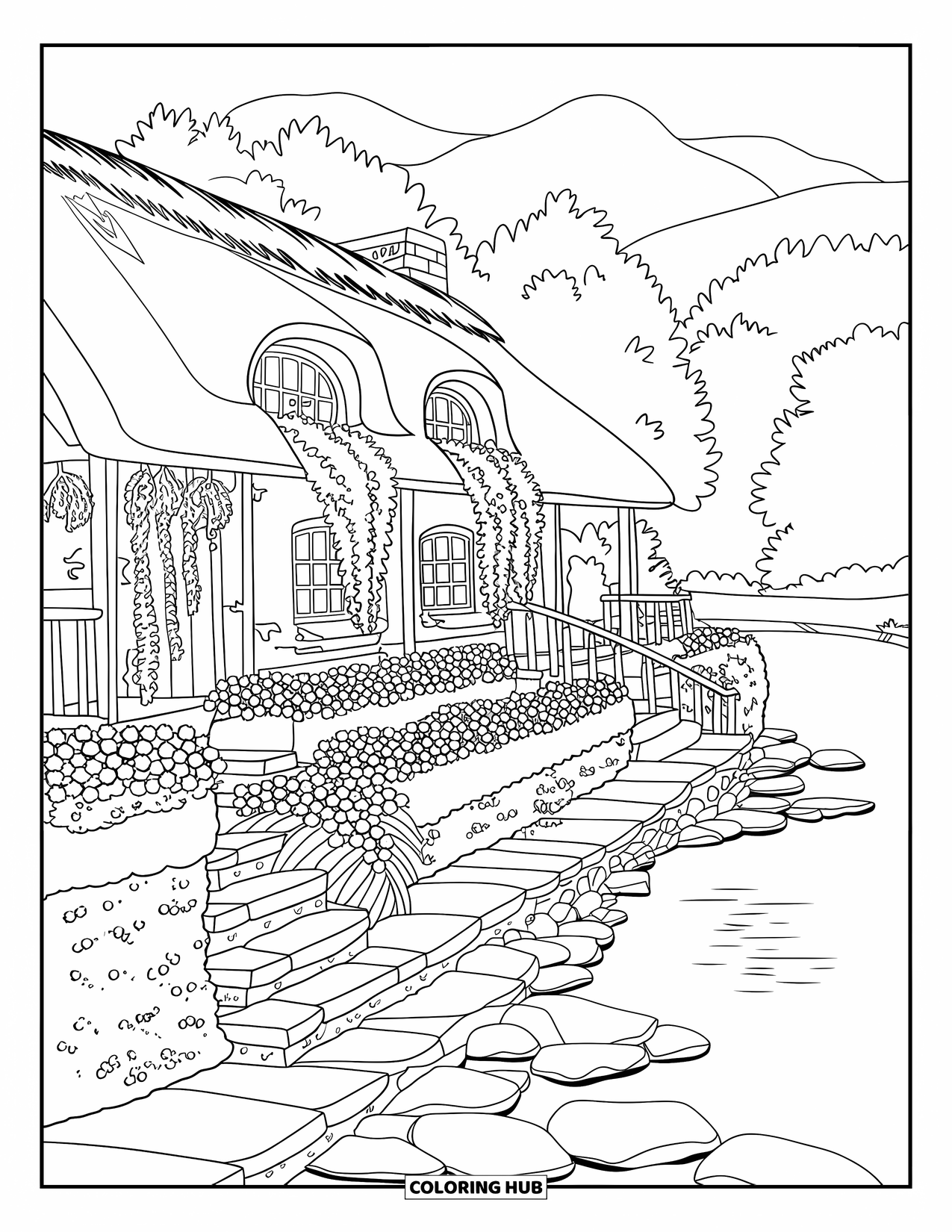 85+ Scenic Coloring Pages for Kids & Adults (Free Printable PDFs)