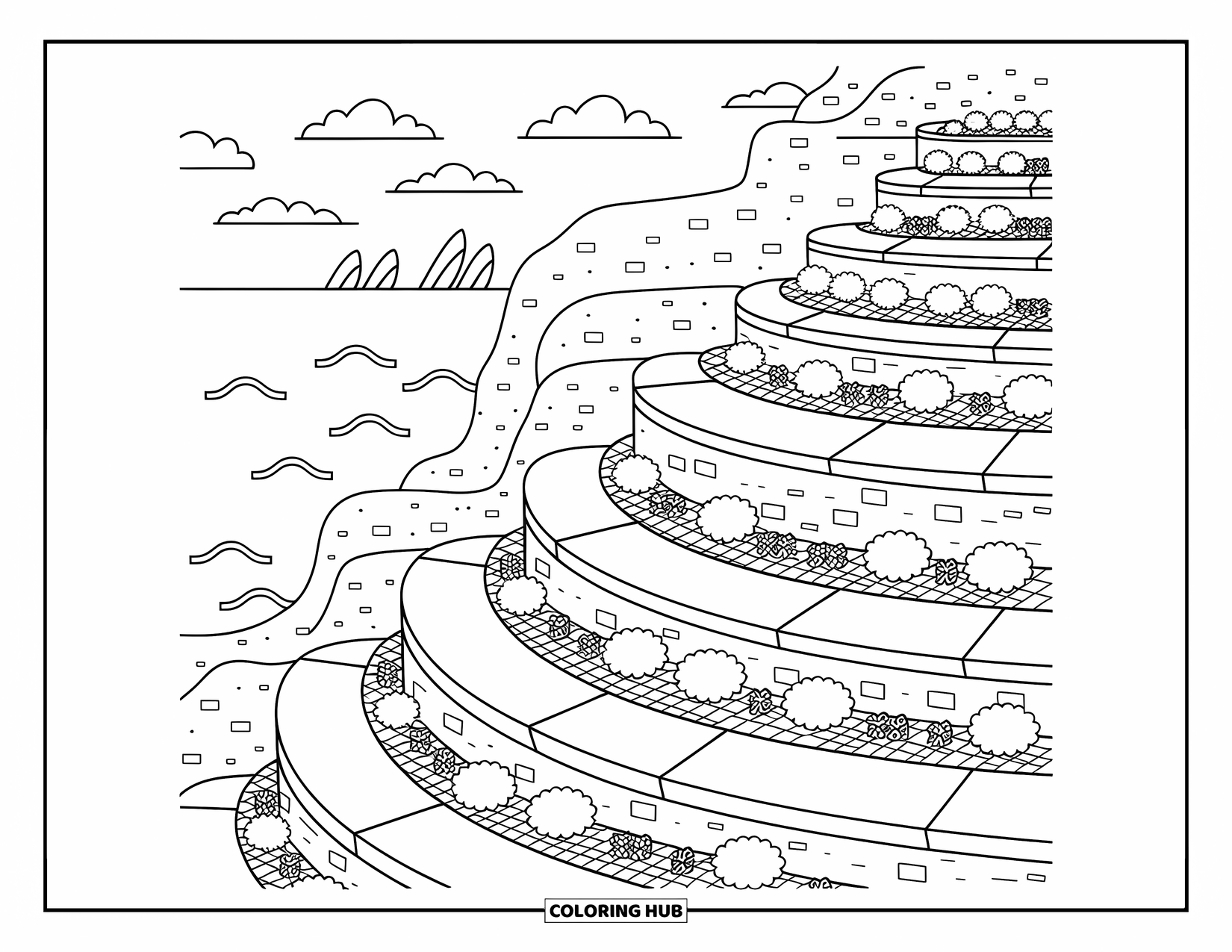 85+ Scenic Coloring Pages for Kids & Adults (Free Printable PDFs)
