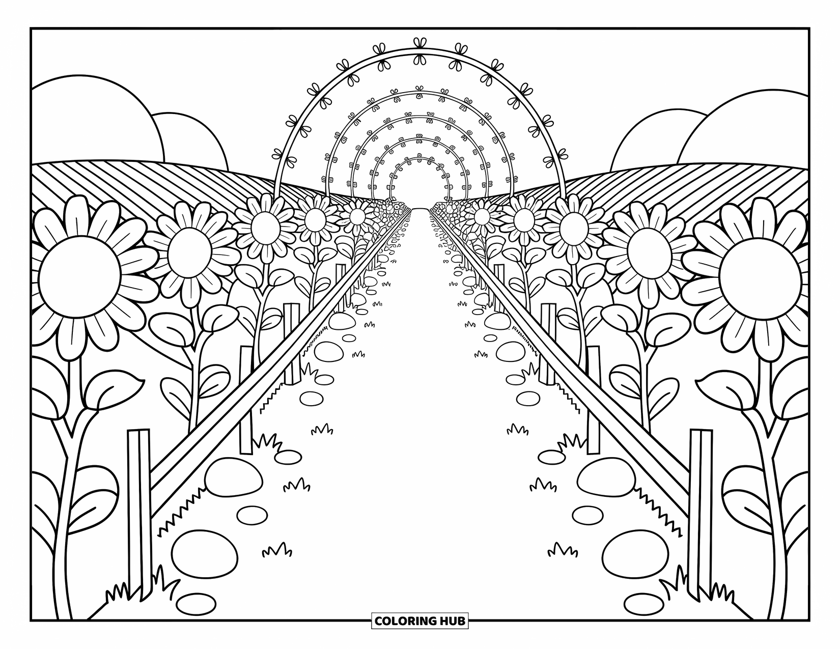 85+ Scenic Coloring Pages for Kids & Adults (Free Printable PDFs)