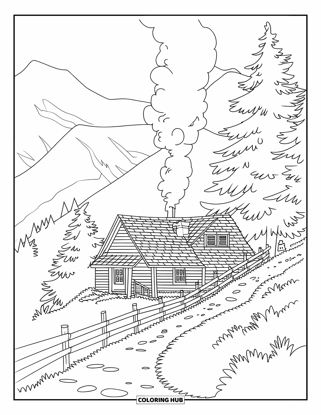 85+ Scenic Coloring Pages for Kids & Adults (Free Printable PDFs)