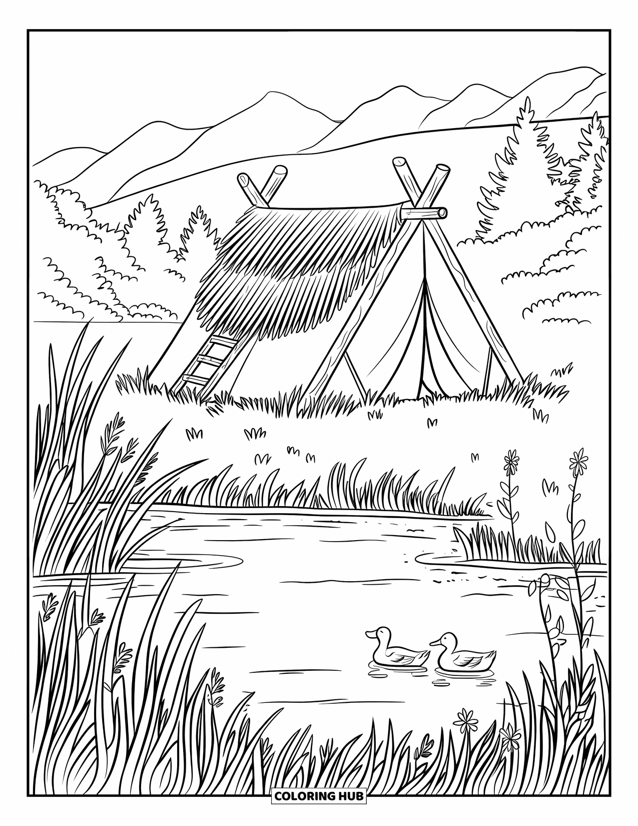 85+ Scenic Coloring Pages for Kids & Adults (Free Printable PDFs)