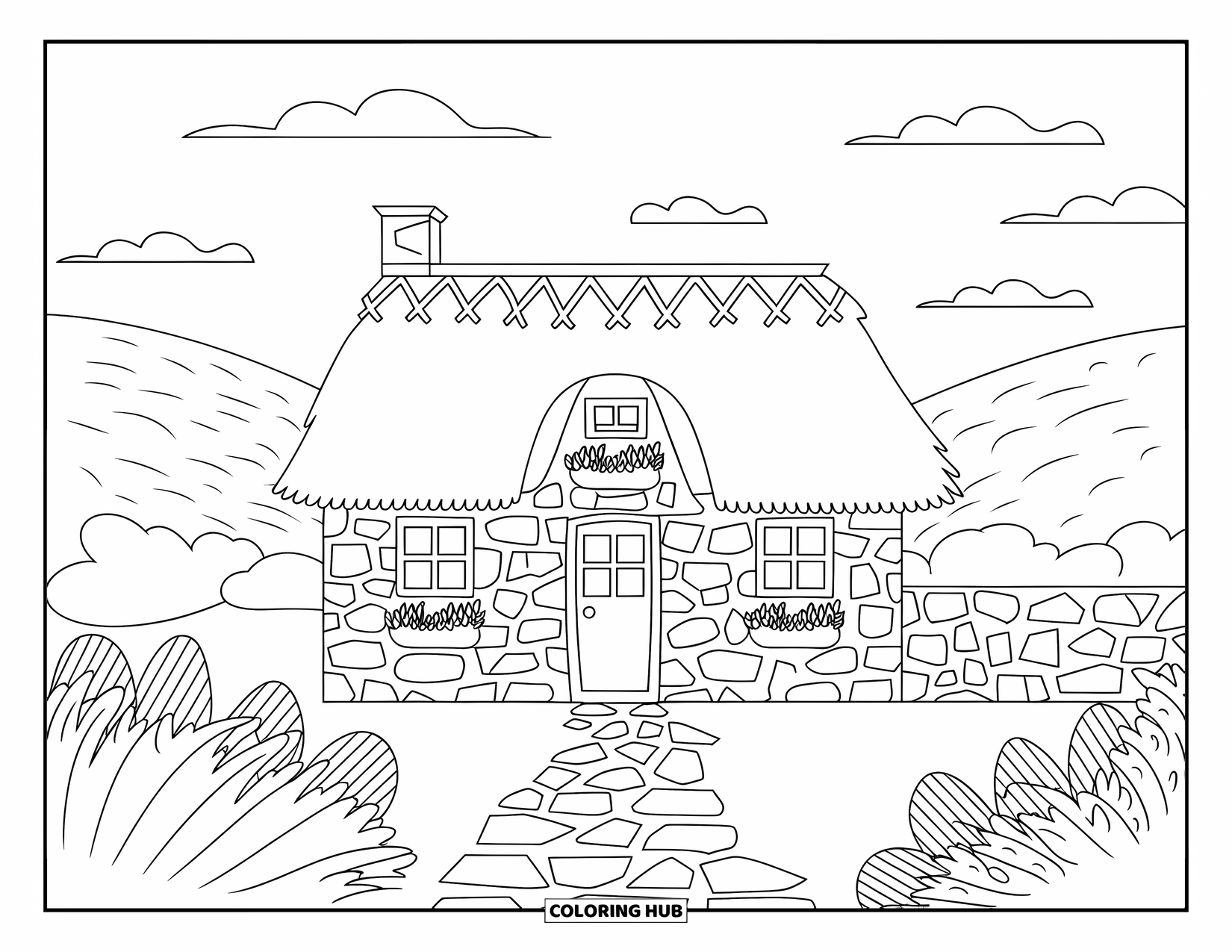 85+ Scenic Coloring Pages for Kids & Adults (Free Printable PDFs)
