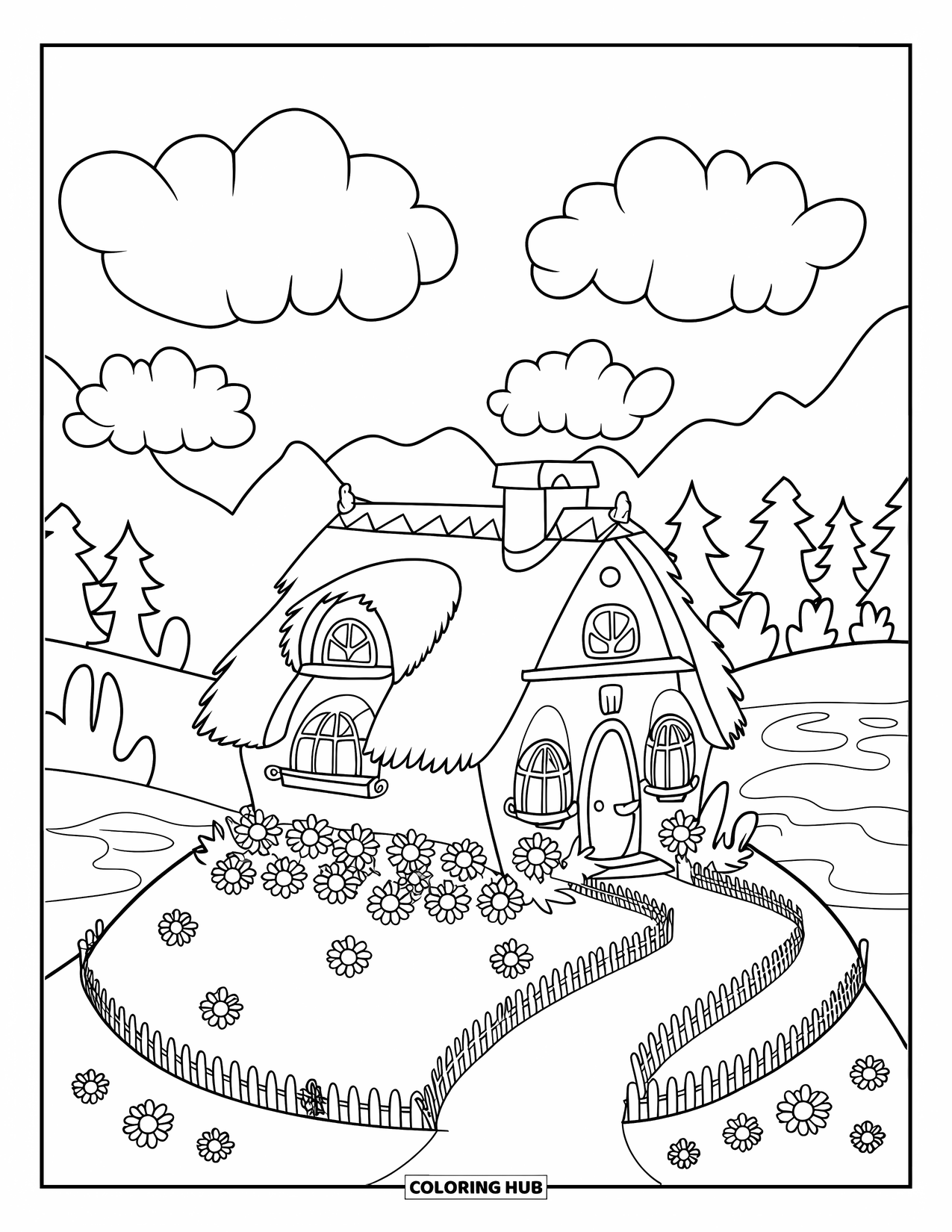 85+ Scenic Coloring Pages for Kids & Adults (Free Printable PDFs)