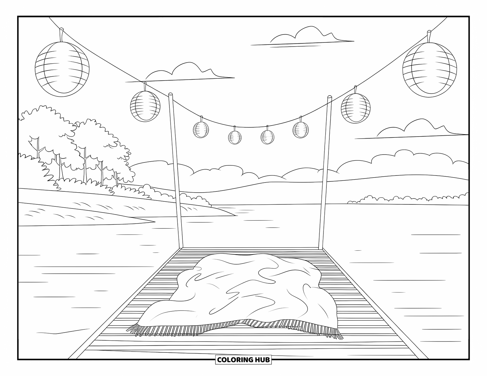 85+ Scenic Coloring Pages for Kids & Adults (Free Printable PDFs)