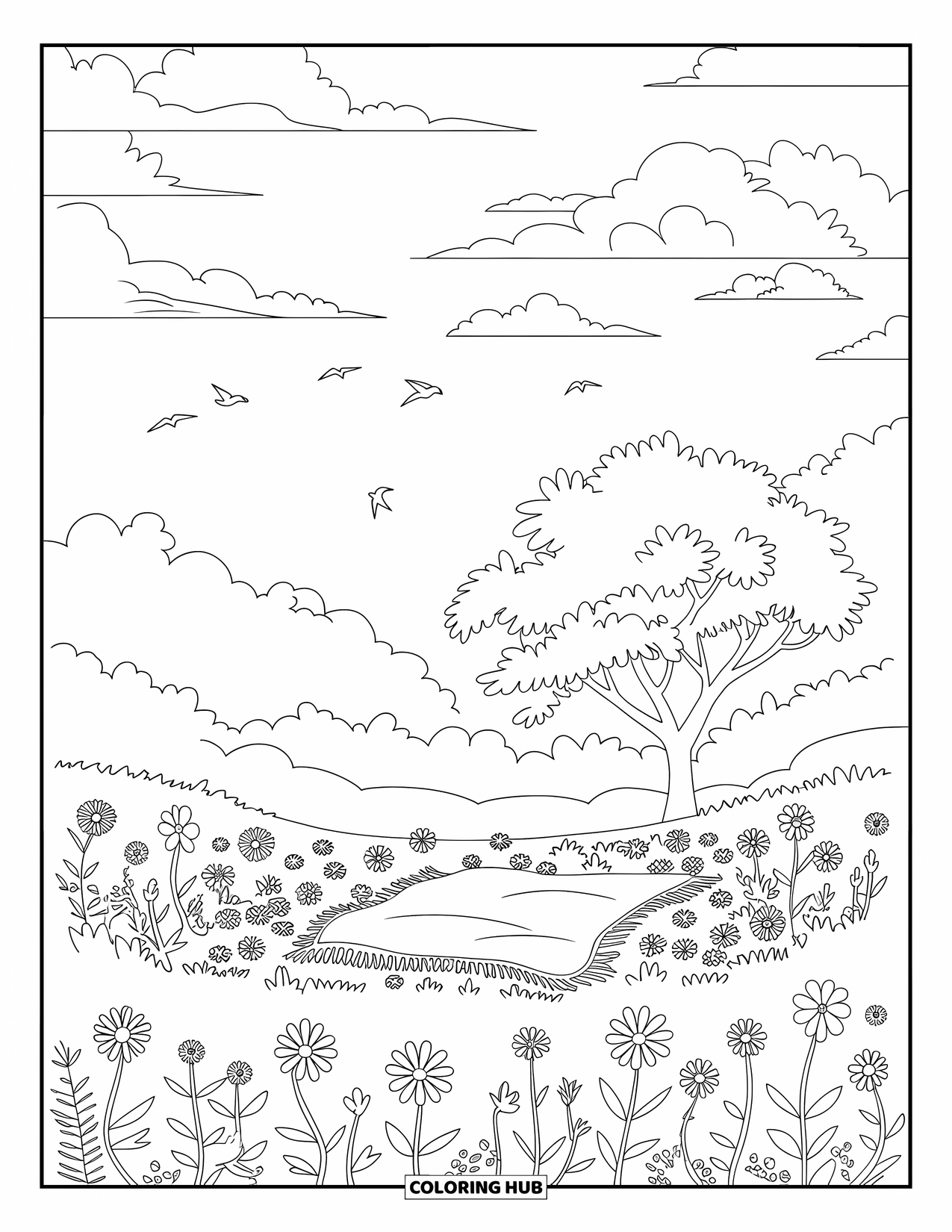 85+ Scenic Coloring Pages for Kids & Adults (Free Printable PDFs)