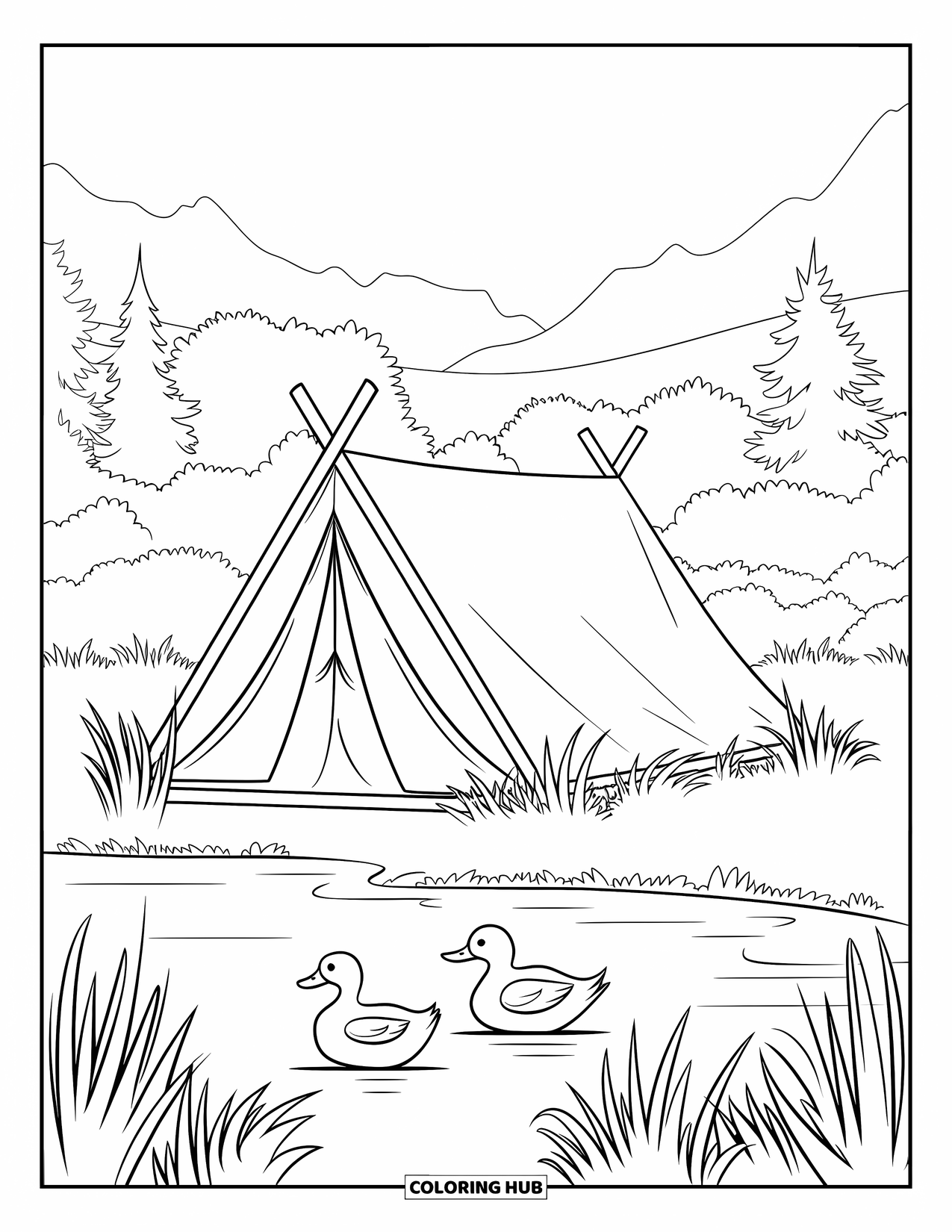 85+ Scenic Coloring Pages for Kids & Adults (Free Printable PDFs)