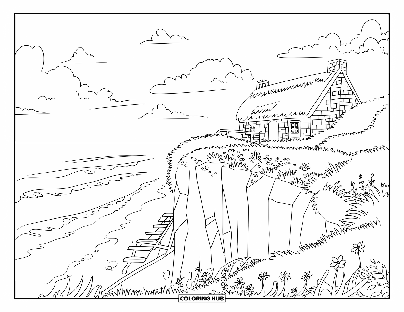 85+ Scenic Coloring Pages for Kids & Adults (Free Printable PDFs)