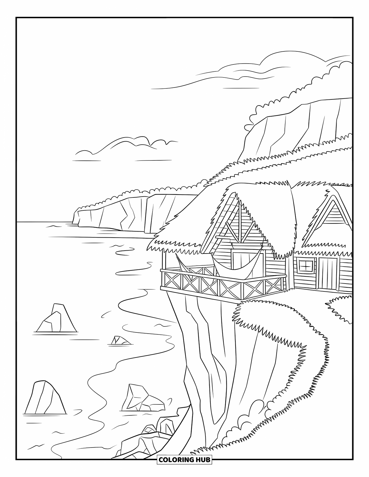 85+ Scenic Coloring Pages for Kids & Adults (Free Printable PDFs)