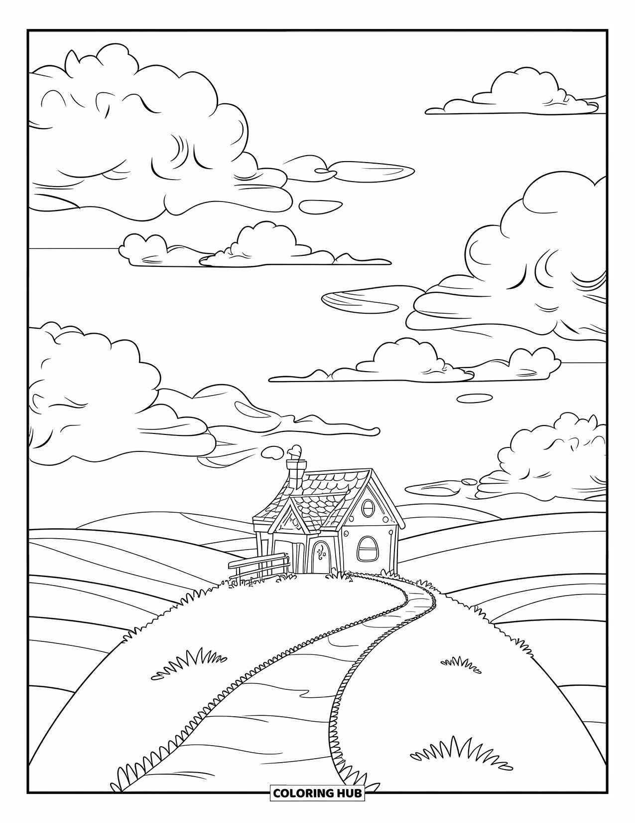 85+ Scenic Coloring Pages for Kids & Adults (Free Printable PDFs)