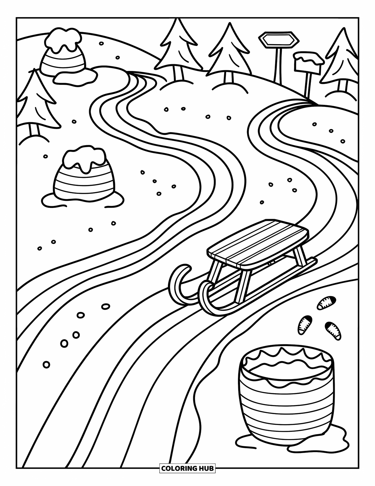 115+ Snow Coloring Pages for Kids & Adults (Free Printable PDFs)