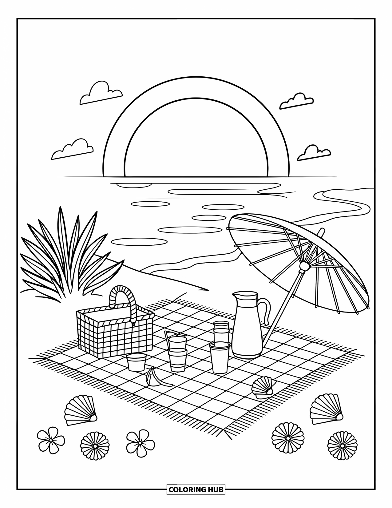 70+ Sunset Beach Coloring Pages for Kids & Adults (Free Printable PDFs)