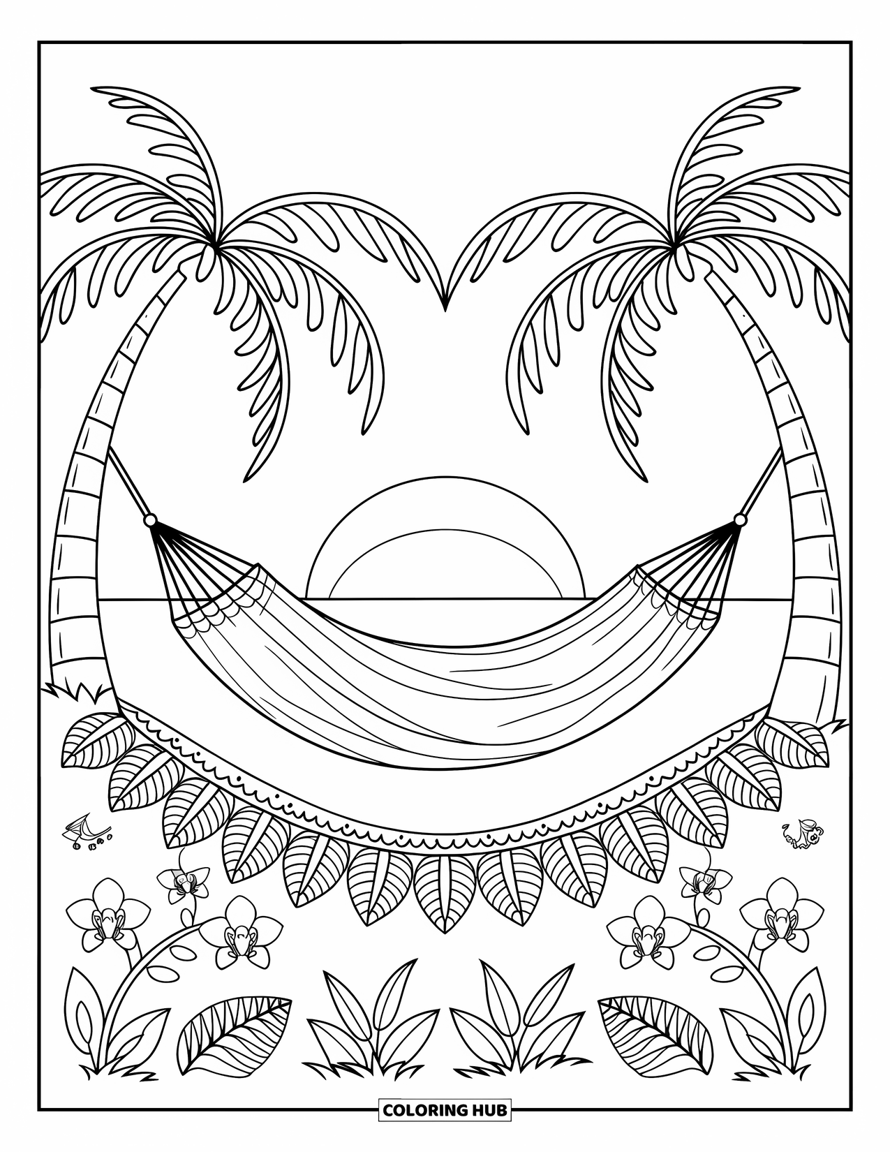 70+ Sunset Beach Coloring Pages for Kids & Adults (Free Printable PDFs)