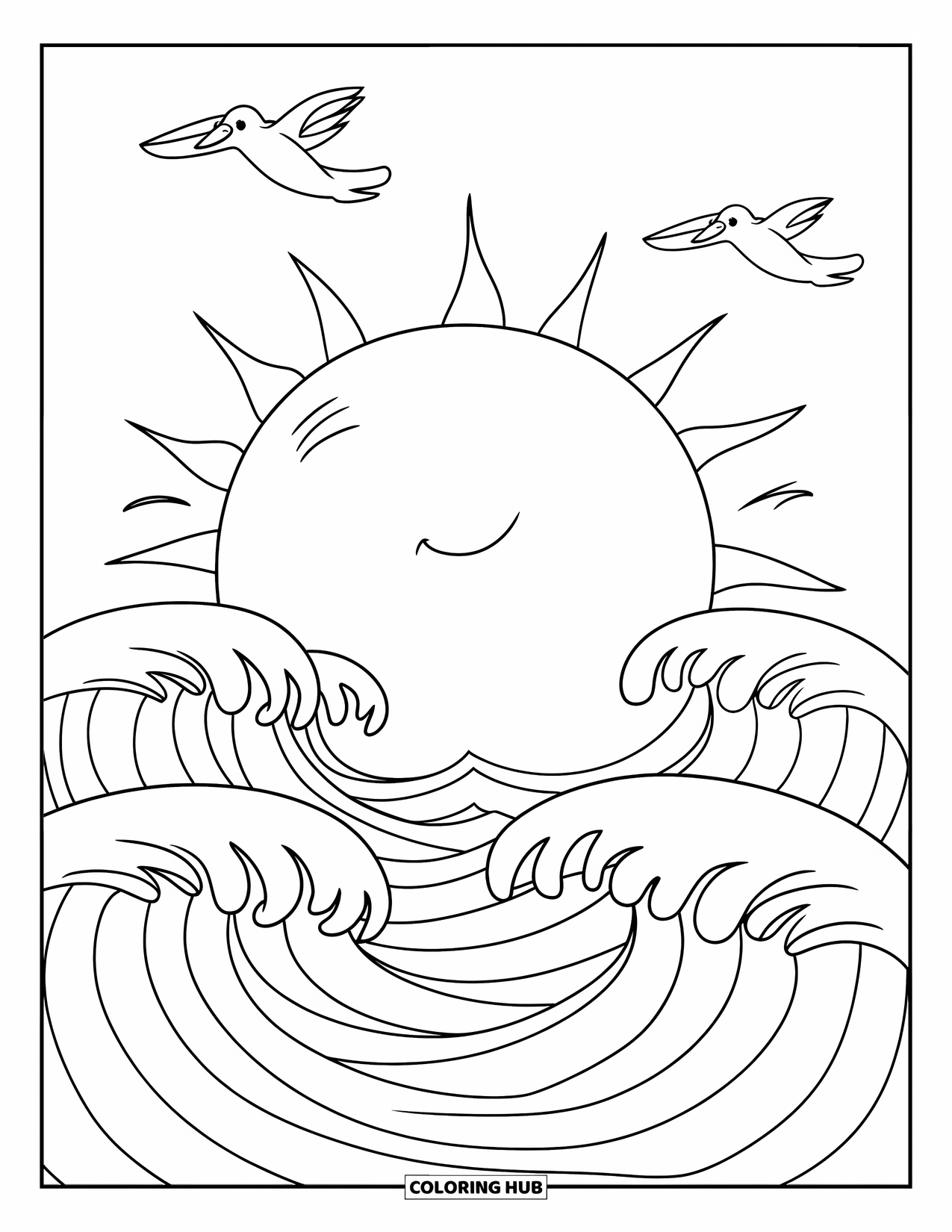 70+ Sunset Beach Coloring Pages for Kids & Adults (Free Printable PDFs)