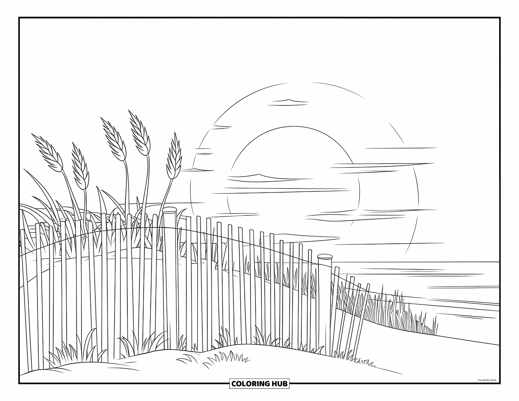 70+ Sunset Beach Coloring Pages for Kids & Adults (Free Printable PDFs)