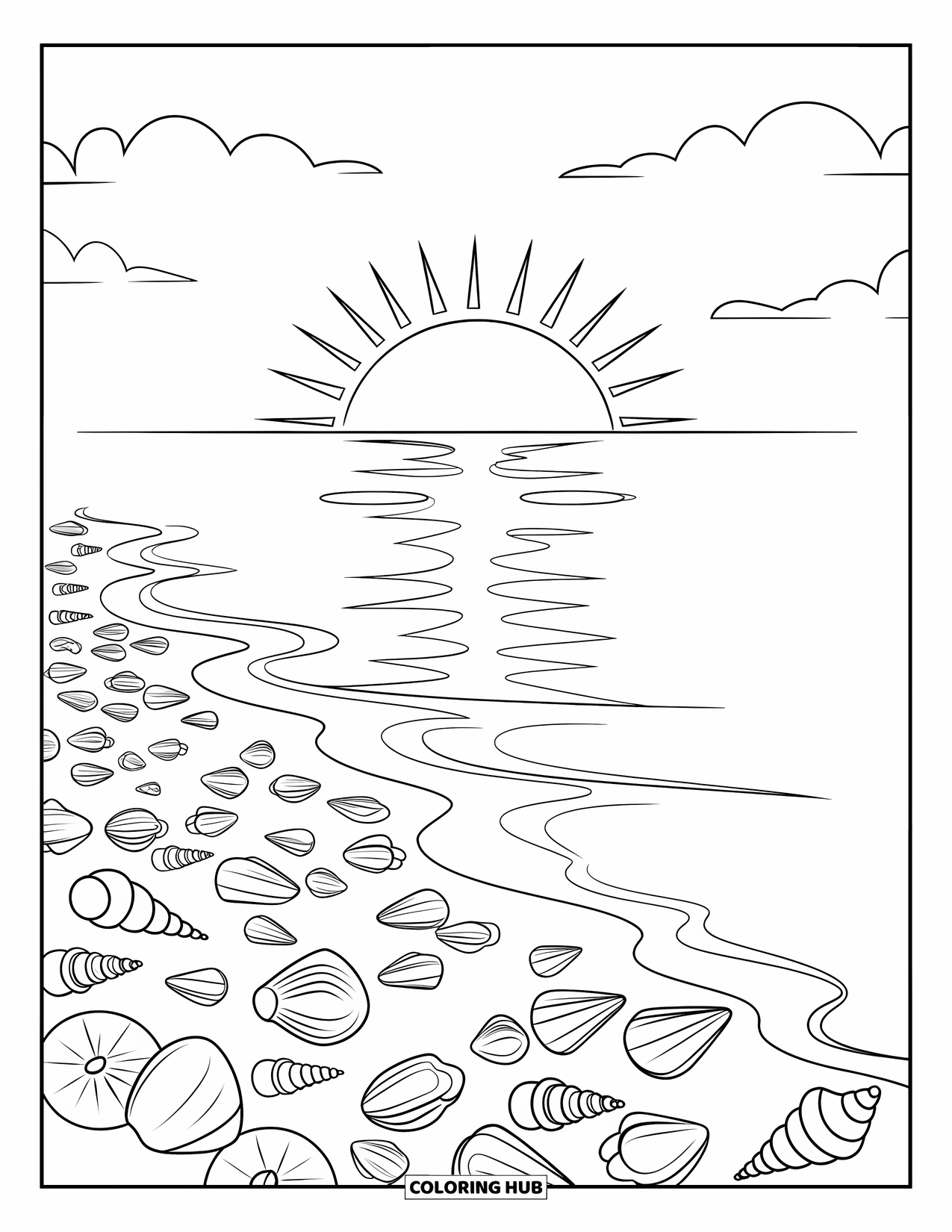 70+ Sunset Beach Coloring Pages for Kids & Adults (Free Printable PDFs)