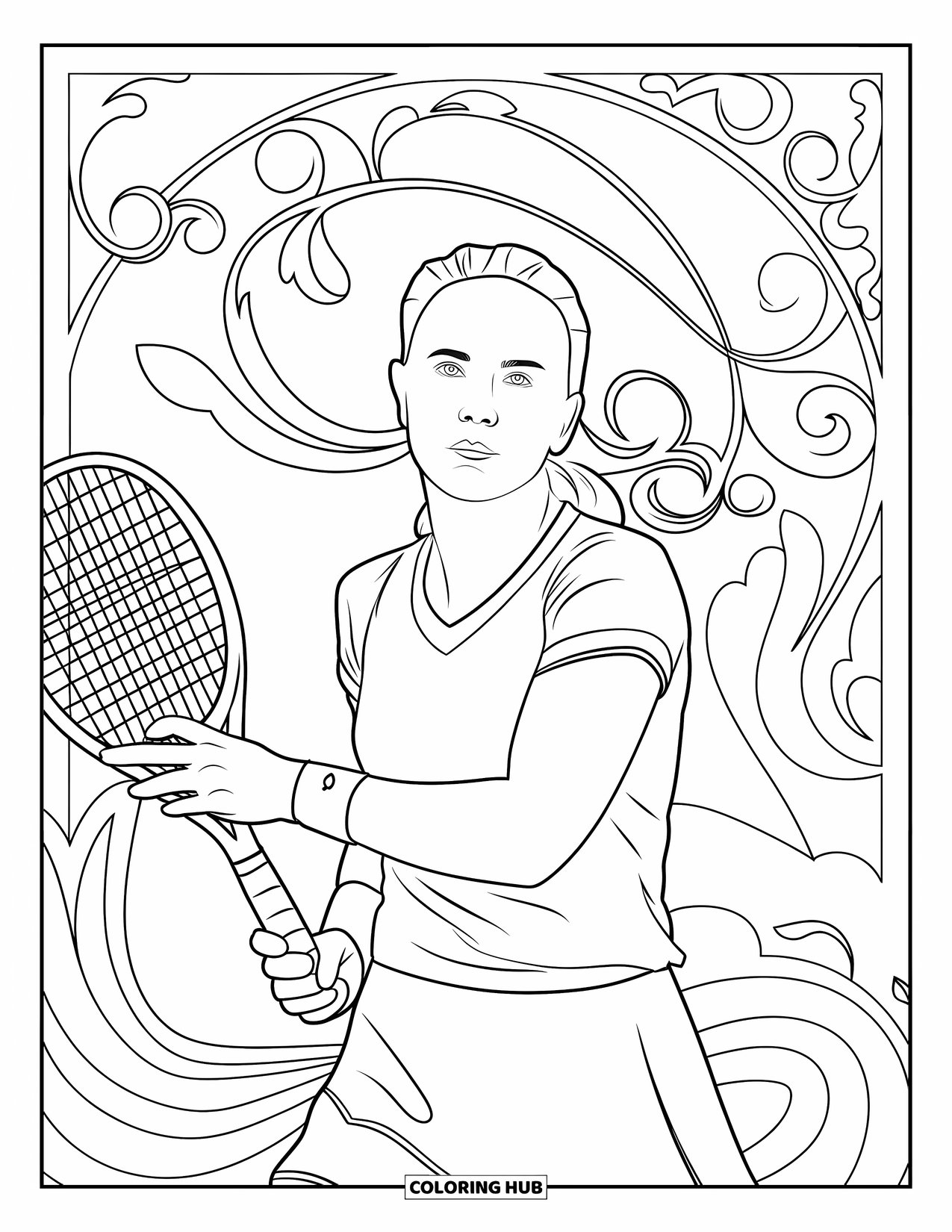 70+ Tennis Coloring Pages for Kids & Adults (Free)