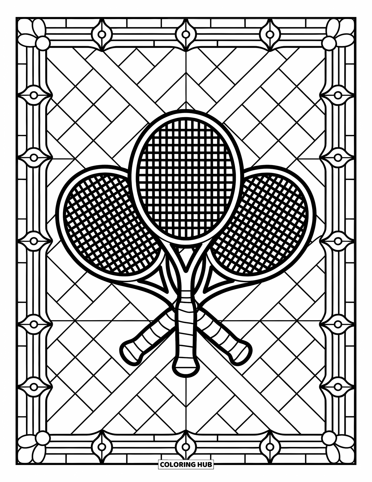 70+ Tennis Coloring Pages for Kids & Adults (Free Printable PDFs)
