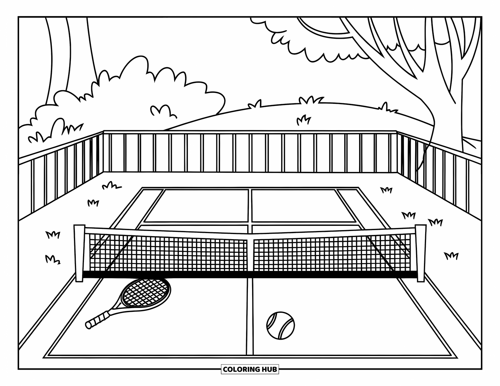 70+ Tennis Coloring Pages for Kids & Adults (Free Printable PDFs)