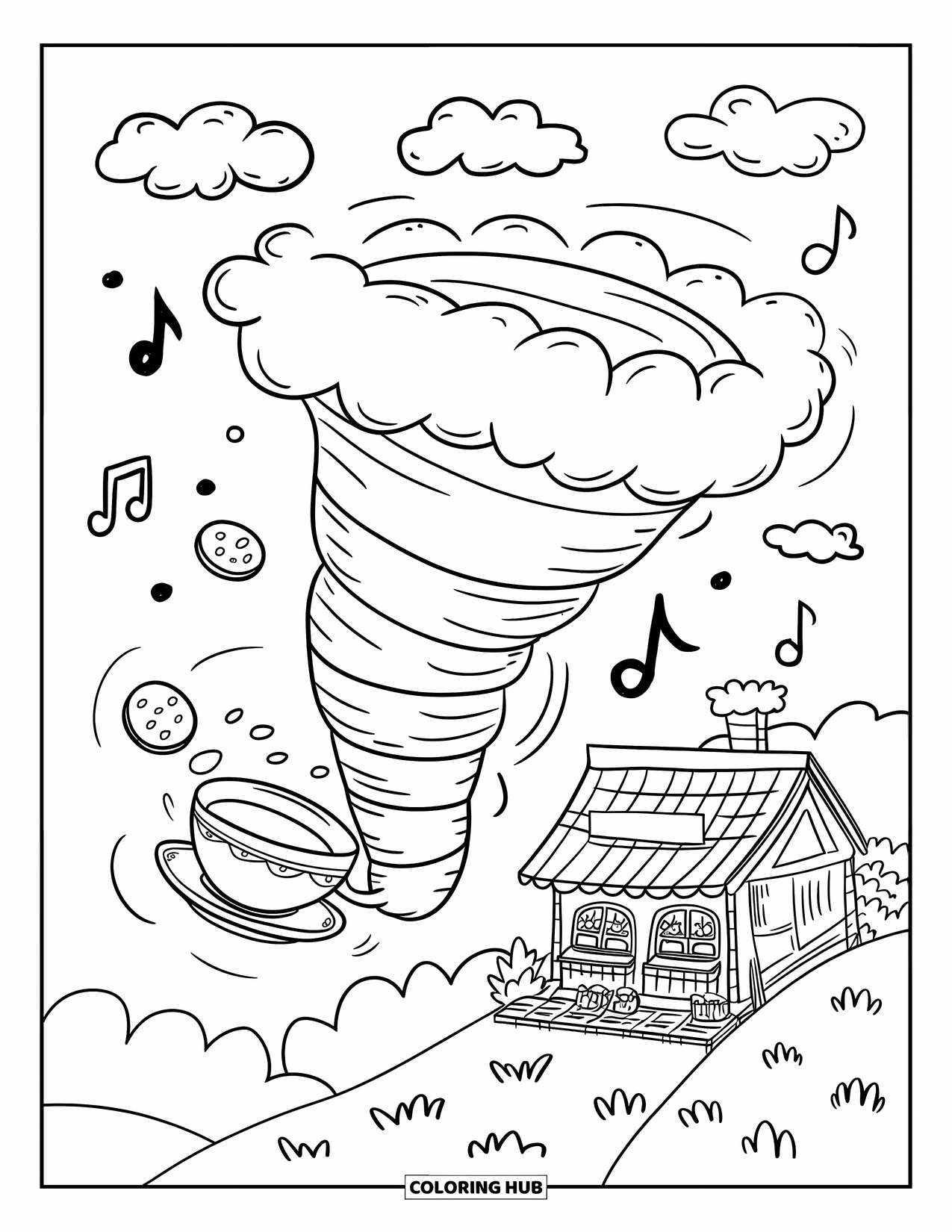 115+ Tornado Coloring Pages for Kids & Adults (Free Printable PDFs)