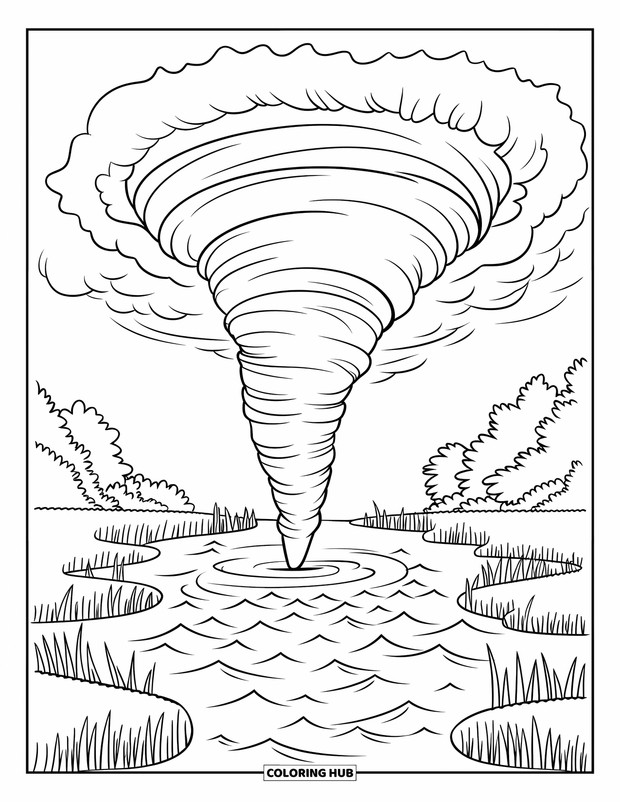 115+ Tornado Coloring Pages for Kids & Adults (Free Printable PDFs)