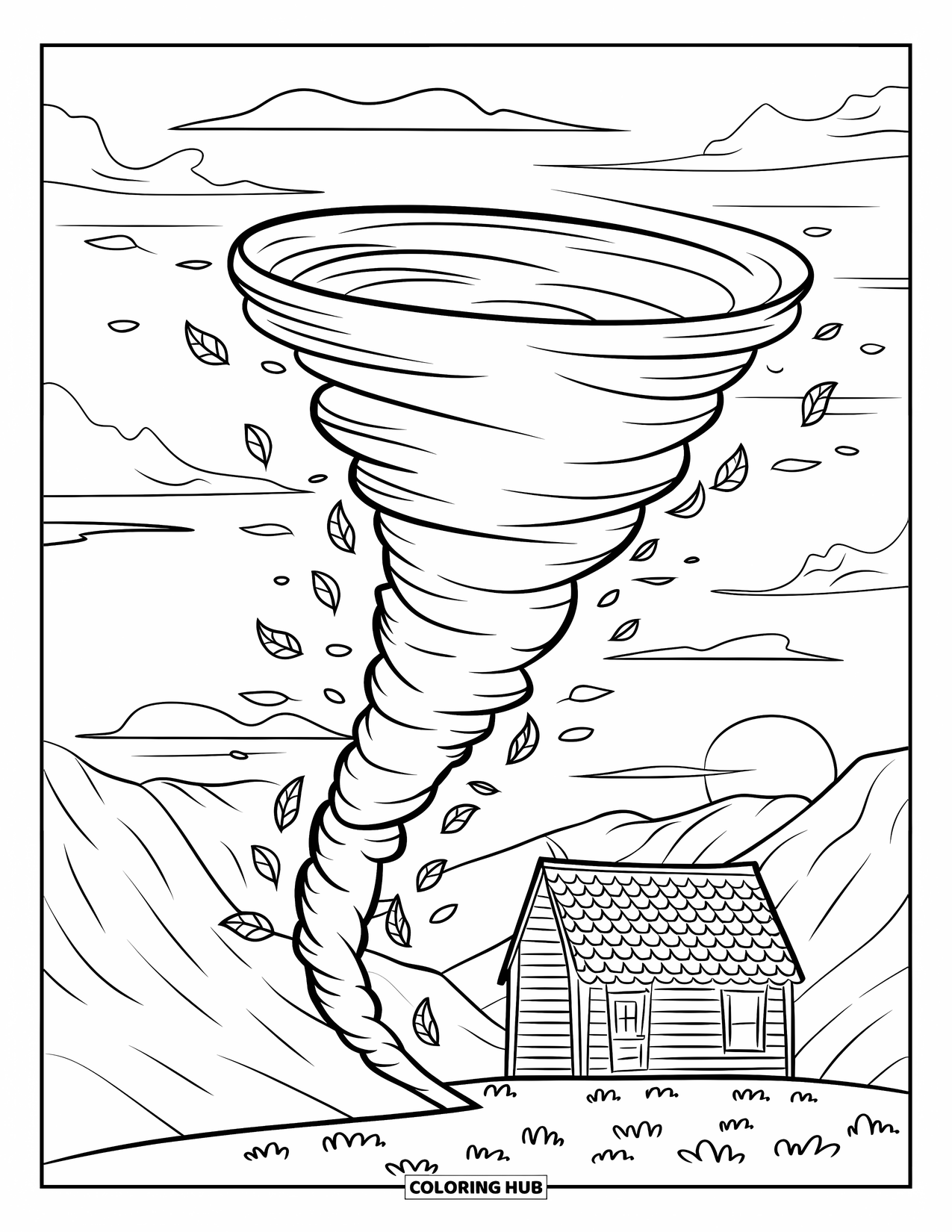 115+ Tornado Coloring Pages for Kids & Adults (Free Printable PDFs)