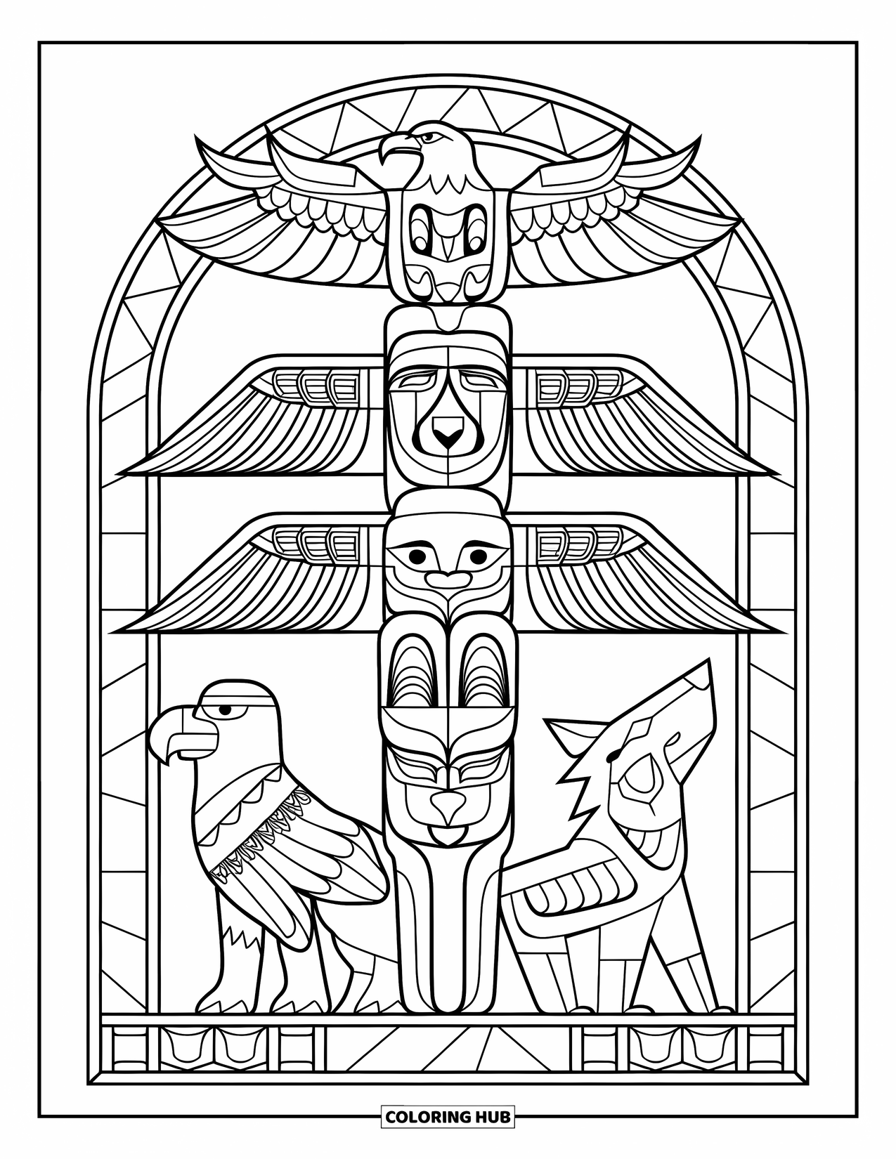 50+ Totem Coloring Pages for Kids & Adults (Free Printable PDFs)