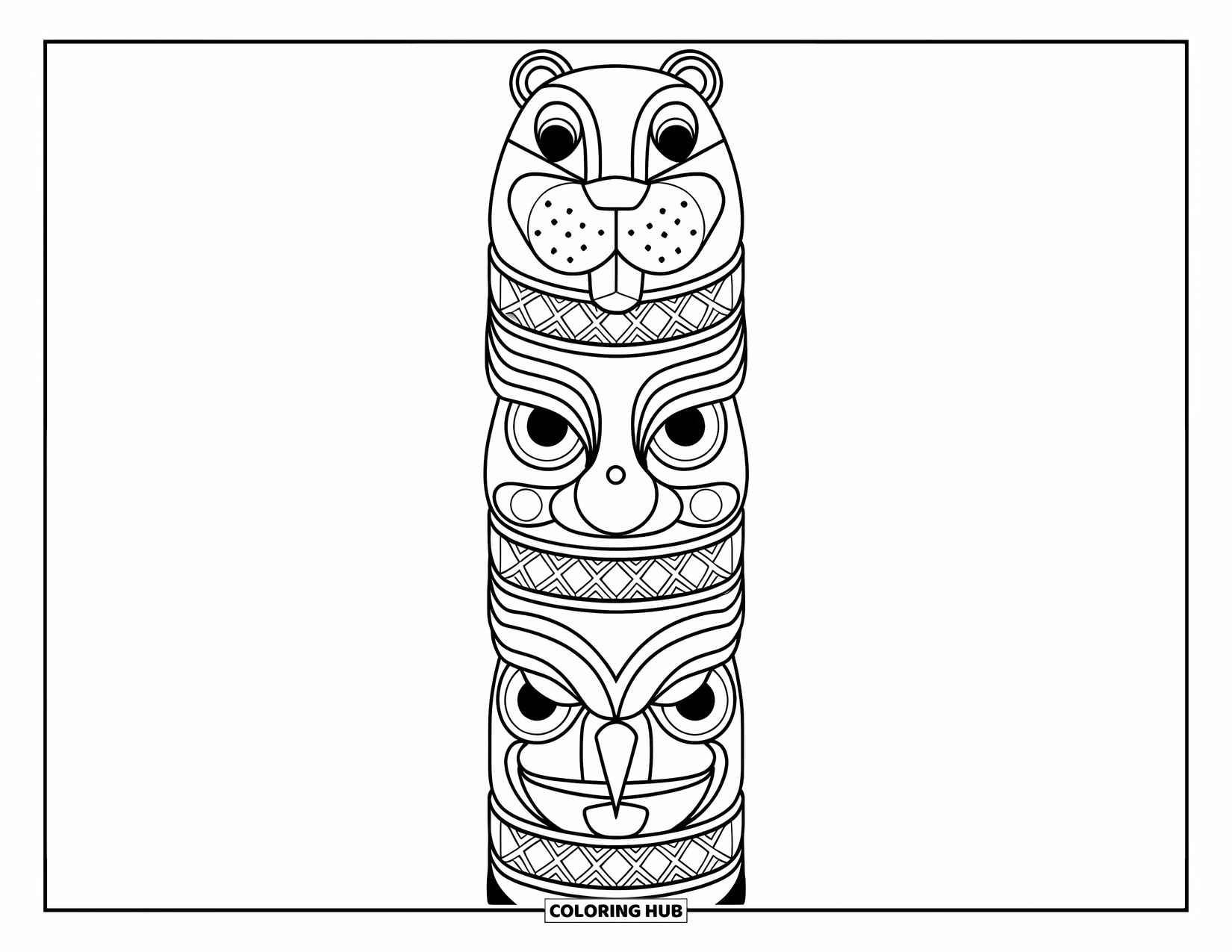 50+ Totem Coloring Pages for Kids & Adults (Free Printable PDFs)