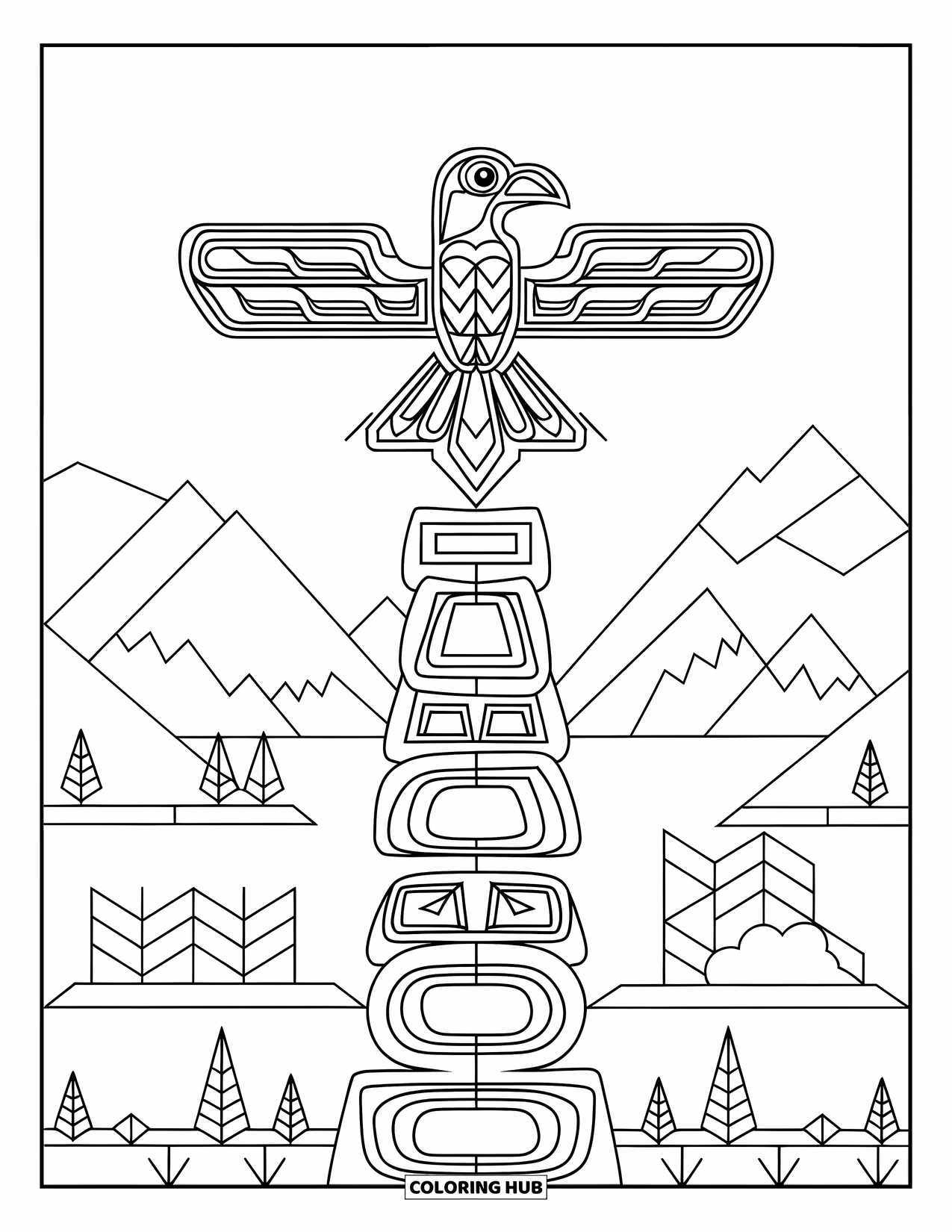50+ Totem Coloring Pages for Kids & Adults (Free Printable PDFs)