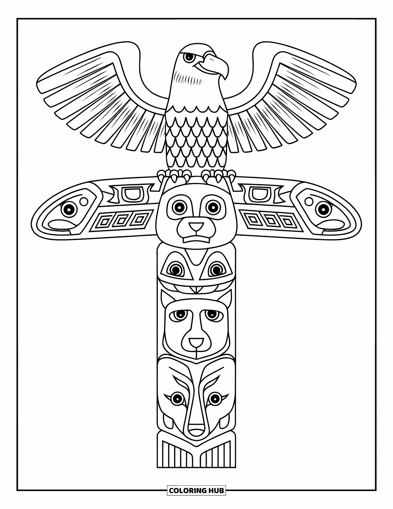 50+ Totem Coloring Pages for Kids & Adults (Free Printable PDFs)