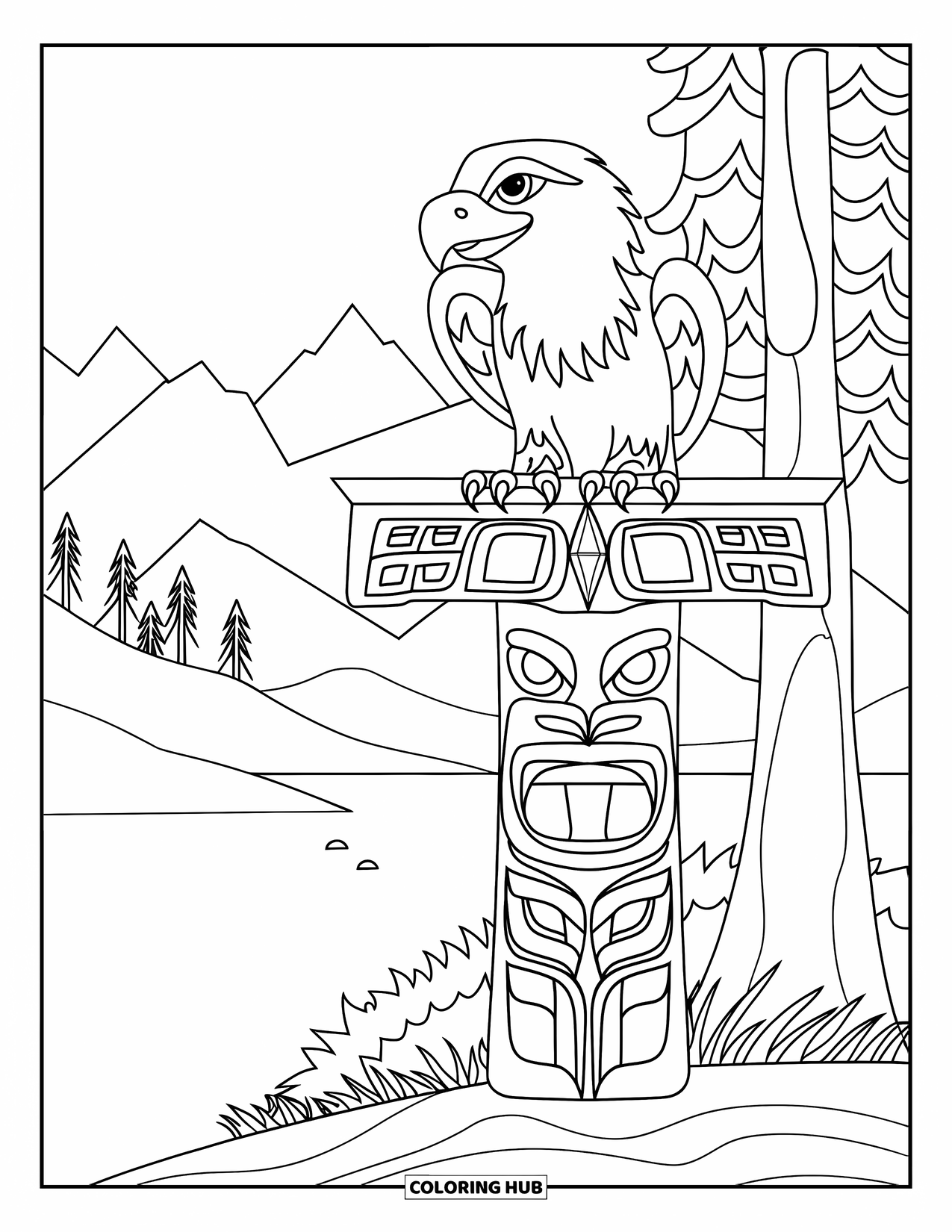 50+ Totem Coloring Pages for Kids & Adults (Free Printable PDFs)