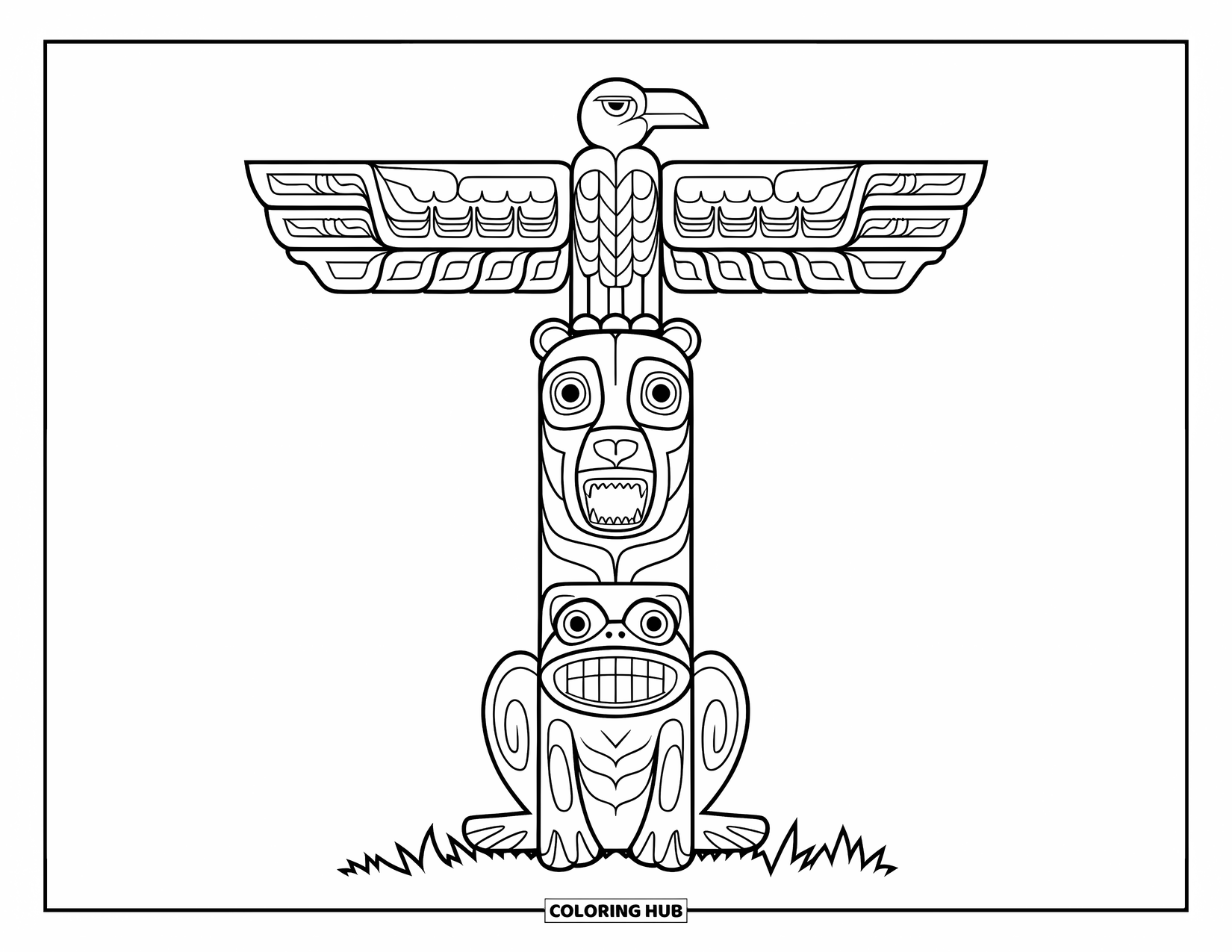 50+ Totem Coloring Pages for Kids & Adults (Free Printable PDFs)