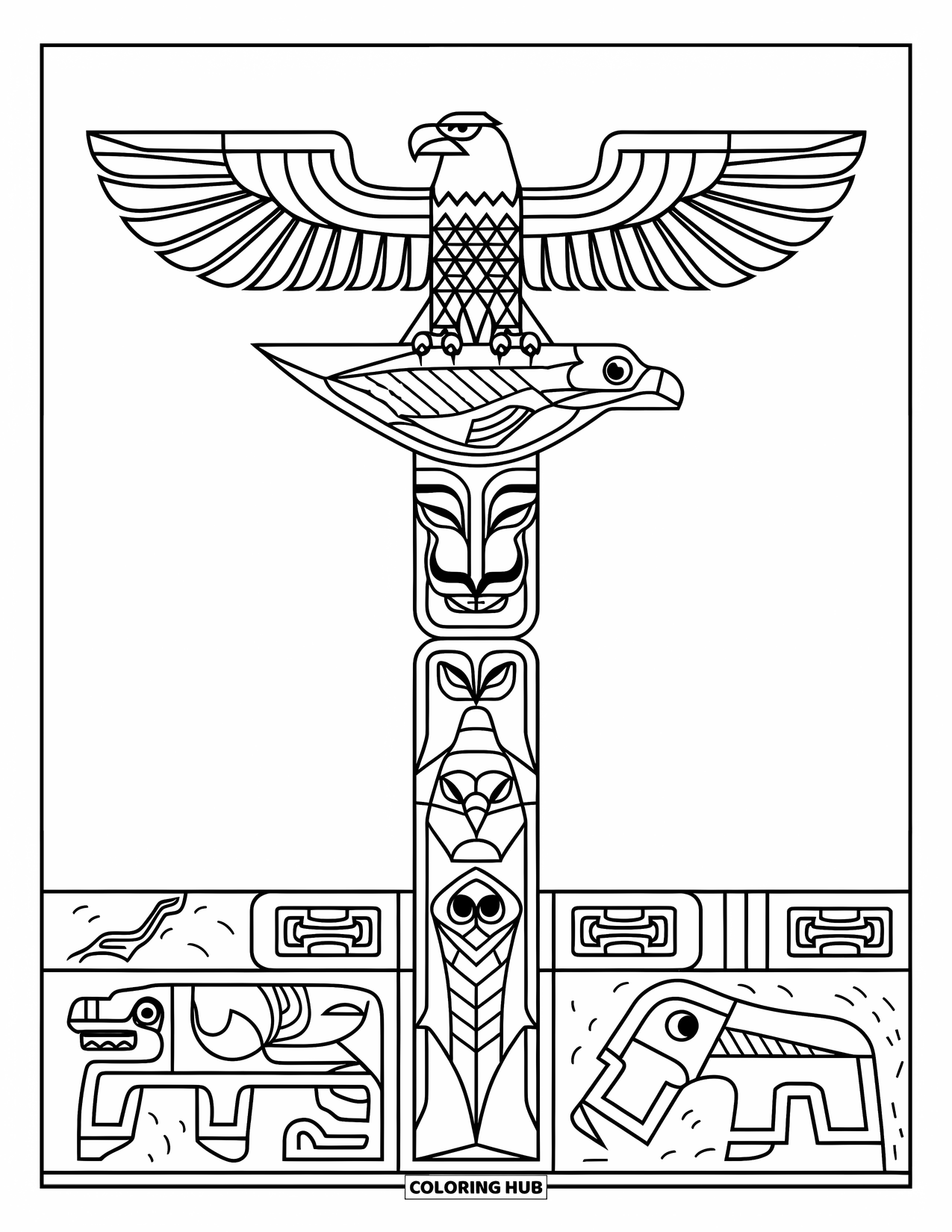 50+ Totem Coloring Pages for Kids & Adults (Free Printable PDFs)