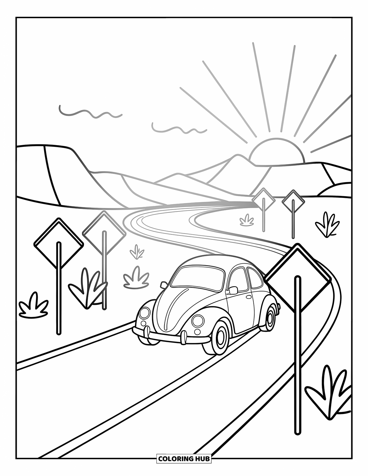 60+ Travel Coloring Pages for Kids & Adults (Free Printable PDFs)