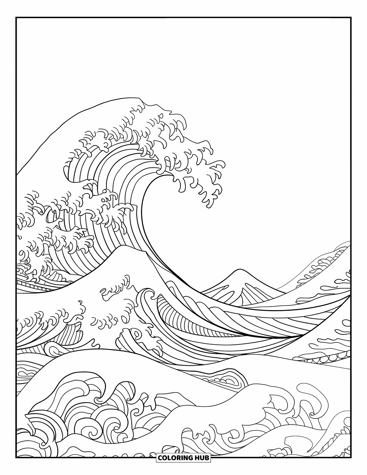 65+ Waves Coloring Pages for Kids & Adults (Free Printable PDFs)