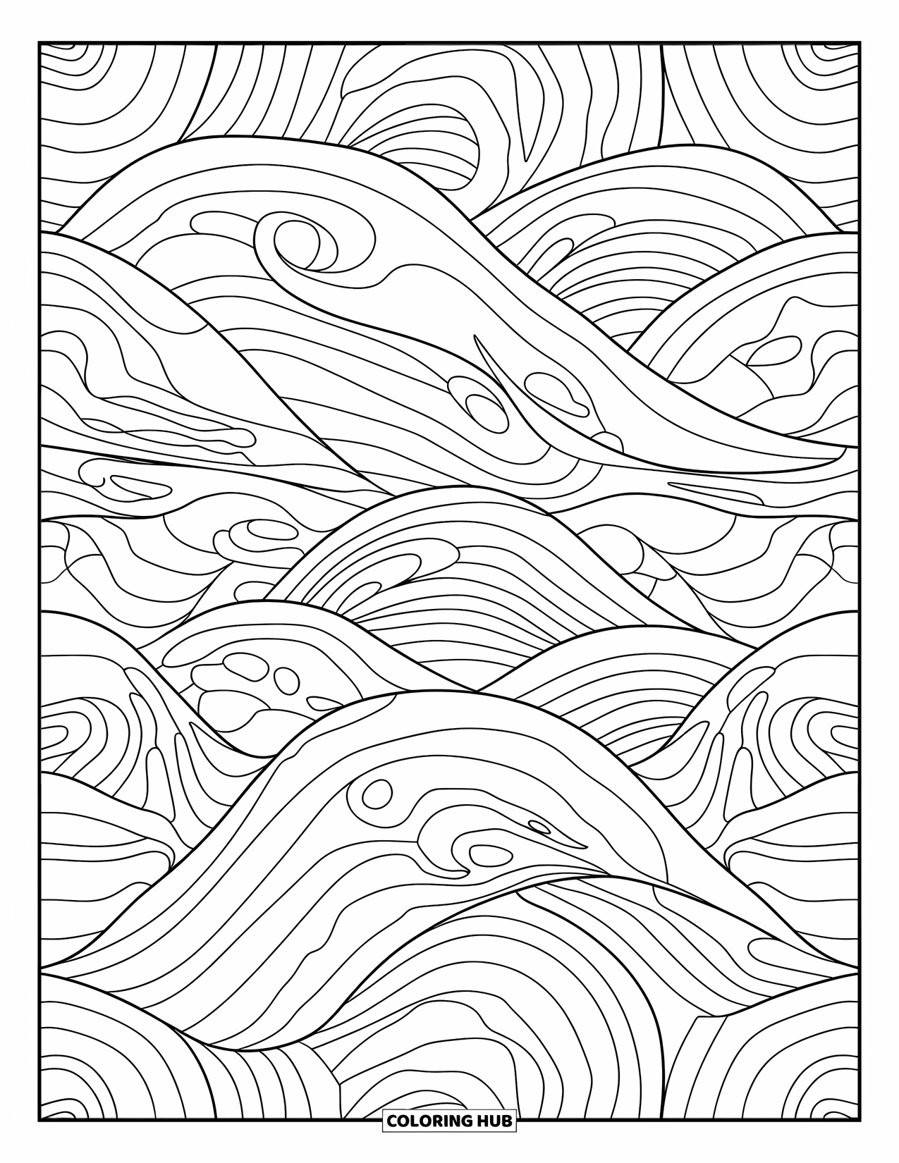 65+ Waves Coloring Pages for Kids & Adults (Free Printable PDFs)
