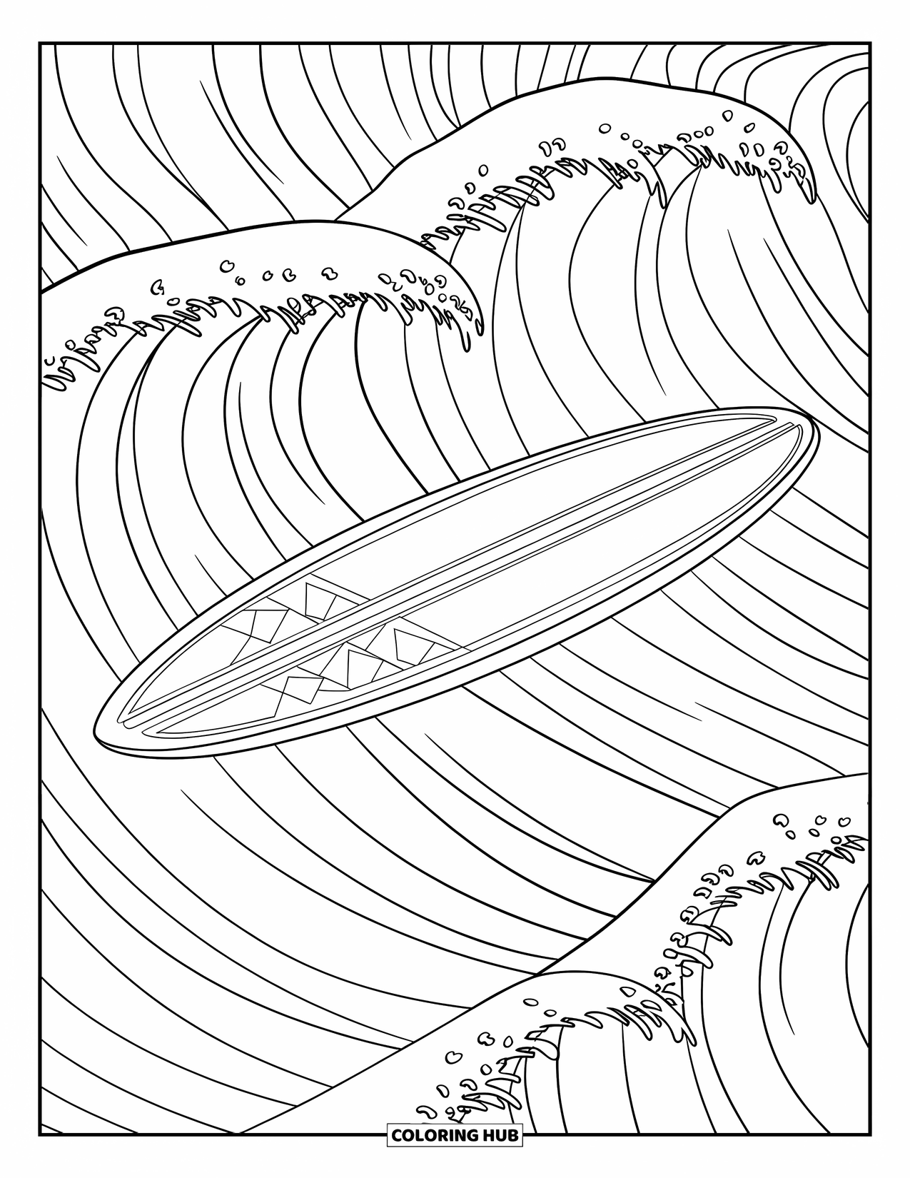 65+ Waves Coloring Pages for Kids & Adults (Free Printable PDFs)
