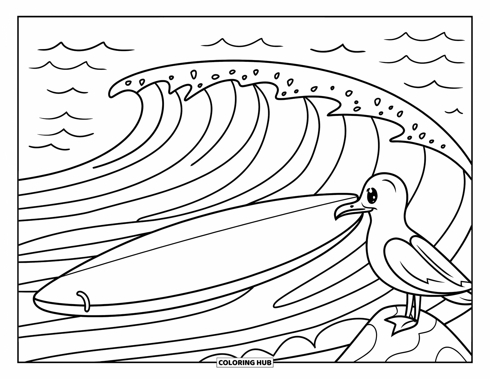 65+ Waves Coloring Pages for Kids & Adults (Free Printable PDFs)
